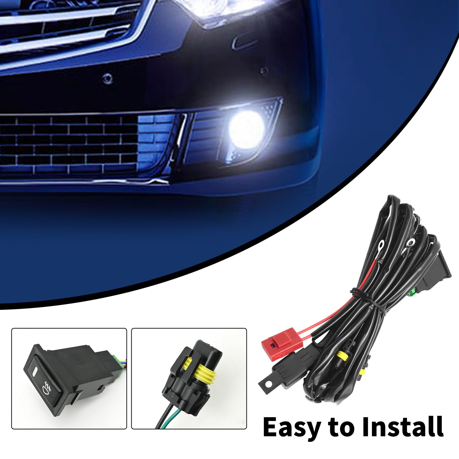 Snapklik.com : 12V Universal Fog Light Wiring Haeness Kit 12V 40A Power ...