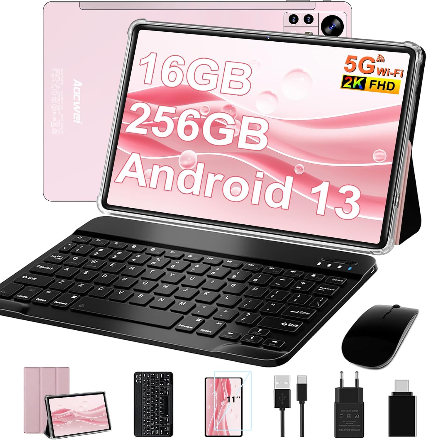 AOCWEI 2023 Tablet 11 Inch Tablet with Keyboard Mouse, Android 13 ...