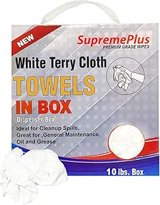 Amazon.com: SupremePlus Premium White Terry Cloth Rags (10 lbs ...