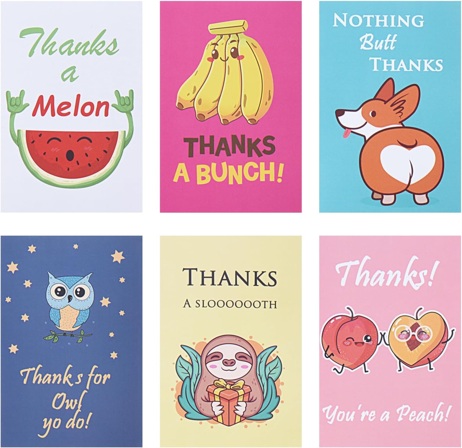 Amazon.com : 40 Funny Thank You Cards with Envelopes & Stickers, 4×6 in ...