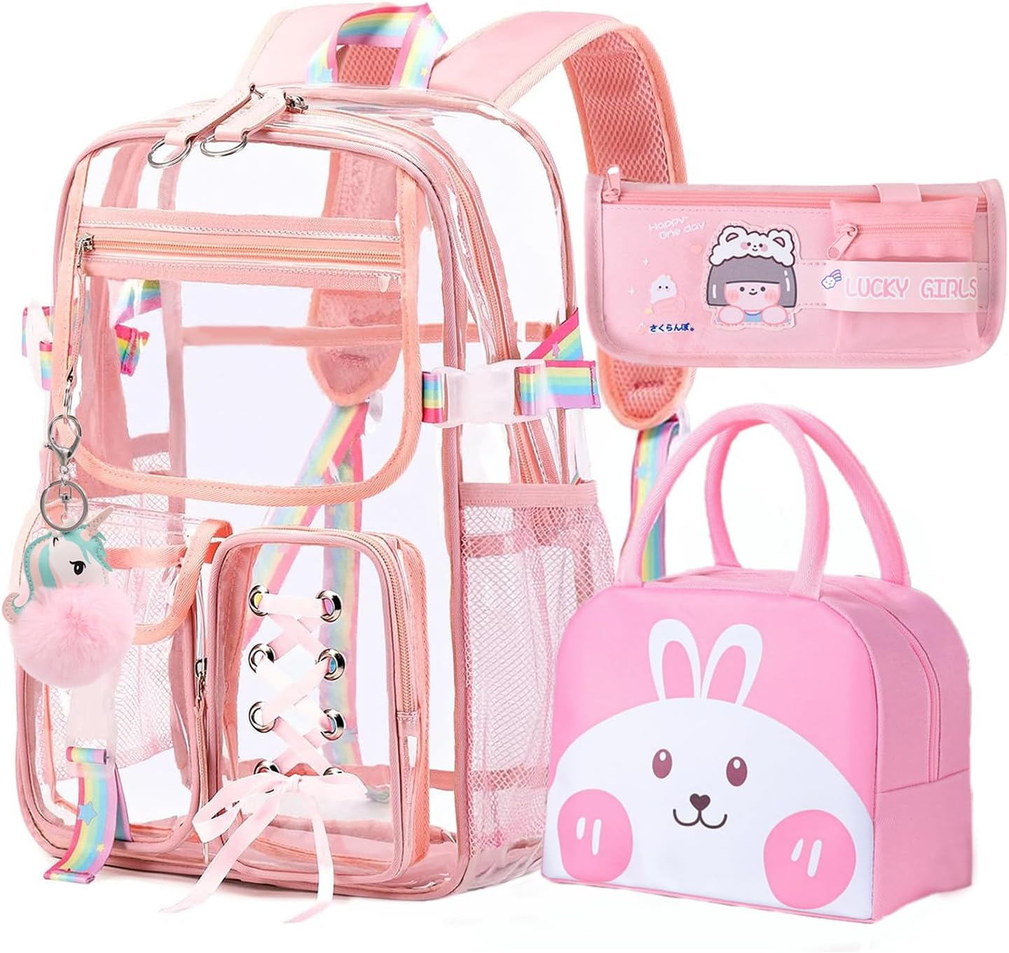 Amazon.com: ACEIOT Mochila transparente para mujer, mochila ...