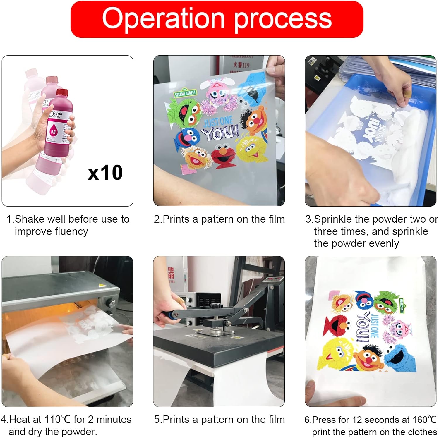 Paquete combinado de tinta DTF de 33.8 fl oz compatible con cabezales de impresión Epson ...