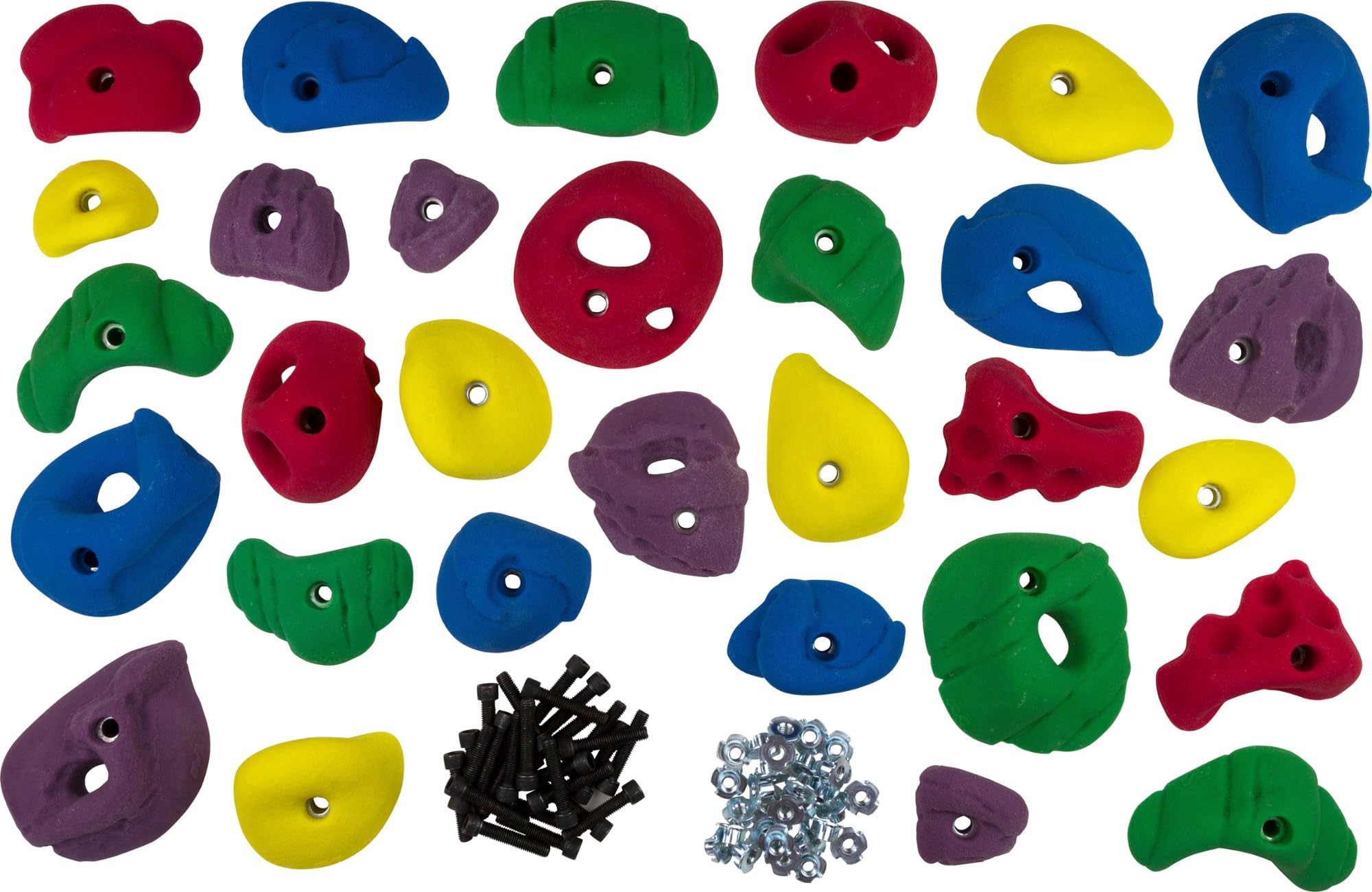 White Tech Rock Climbing Holds for Kids | Pack of 15 Resin Rock ...