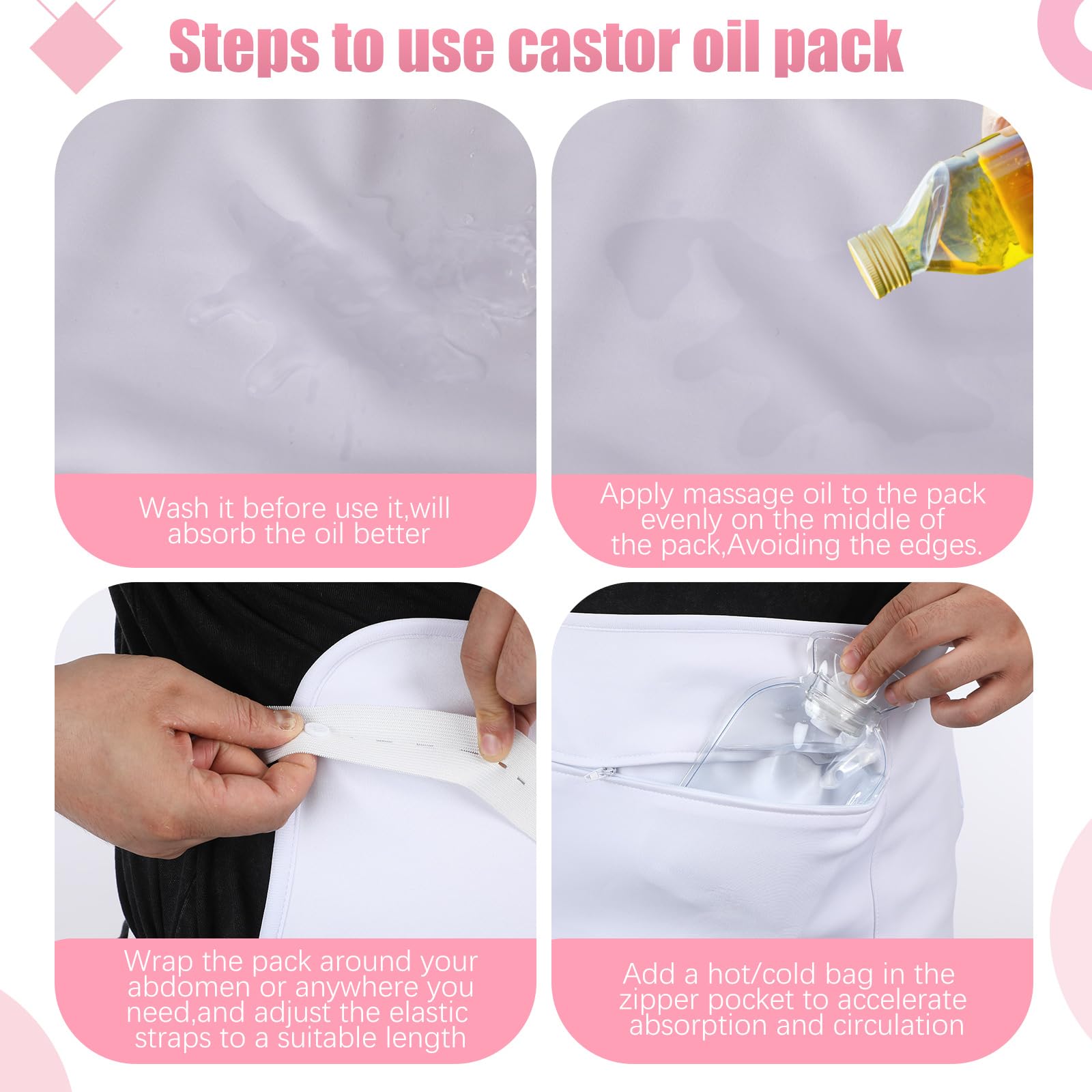 Snapklik.com : TrelaCo 18 Pcs Castor Oil Pack Wrap Kit Include 12 ...