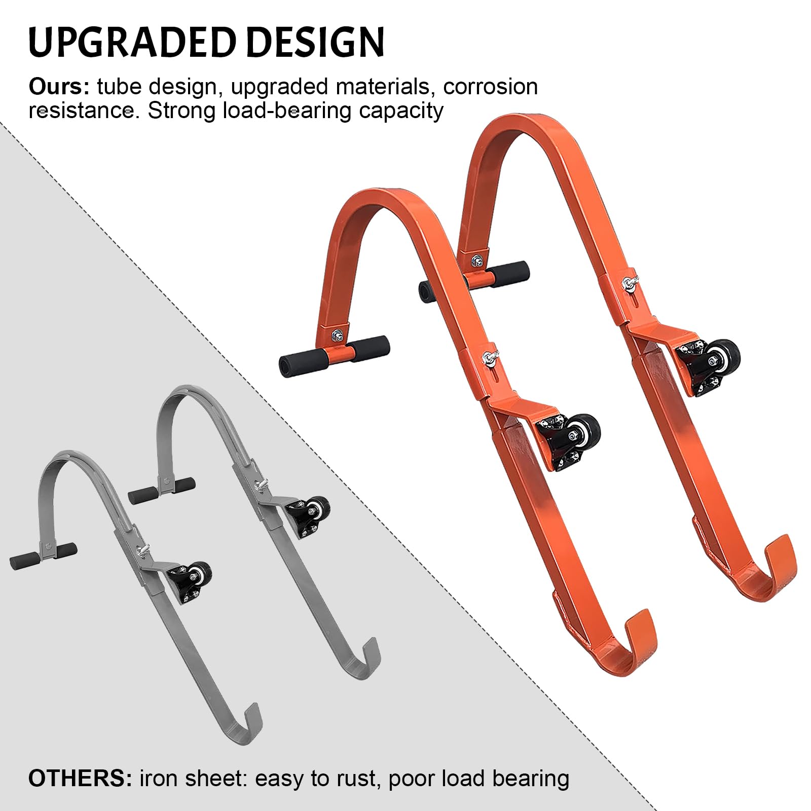 Ladder Stand Off Bracket, 2Pcs Ladder Stabilizer with Wheel, Upgraded ...