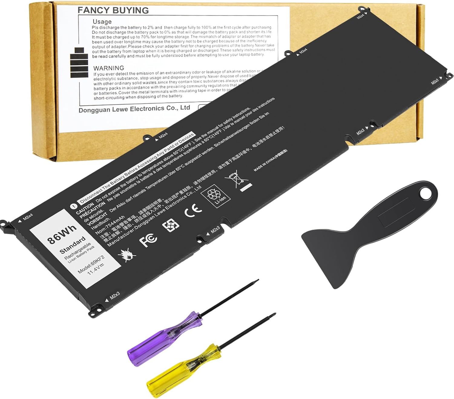 Amazon.com: 86Wh 69KF2 M59JH 8FCTC 70N2F Battery for Dell XPS 15 9500 ...