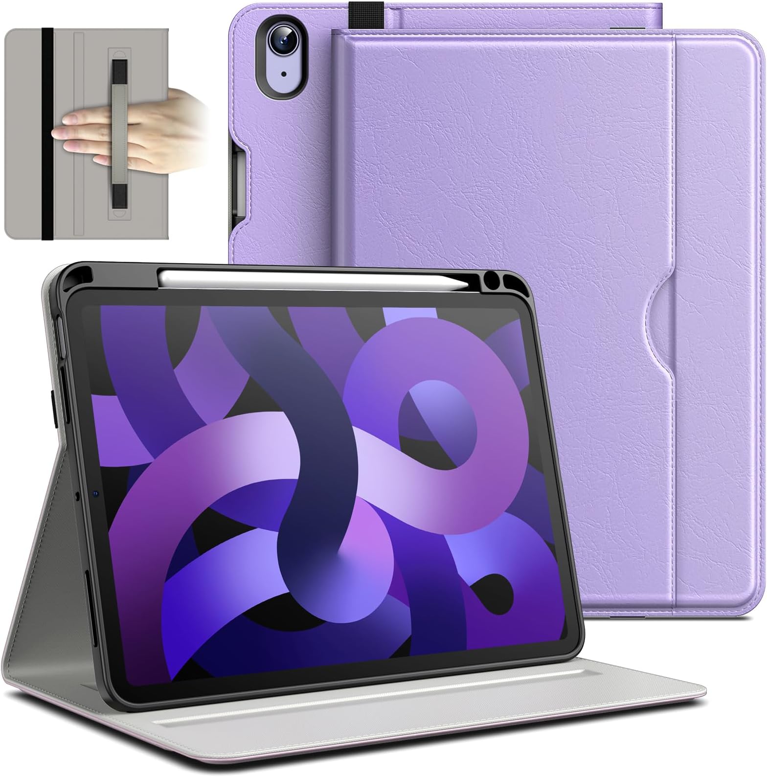 JETech Étui rotatif pour iPad Air 11" M2 (2024), iPad Air 5/4 (2022/2020 5e/4e génération 10,9 ...