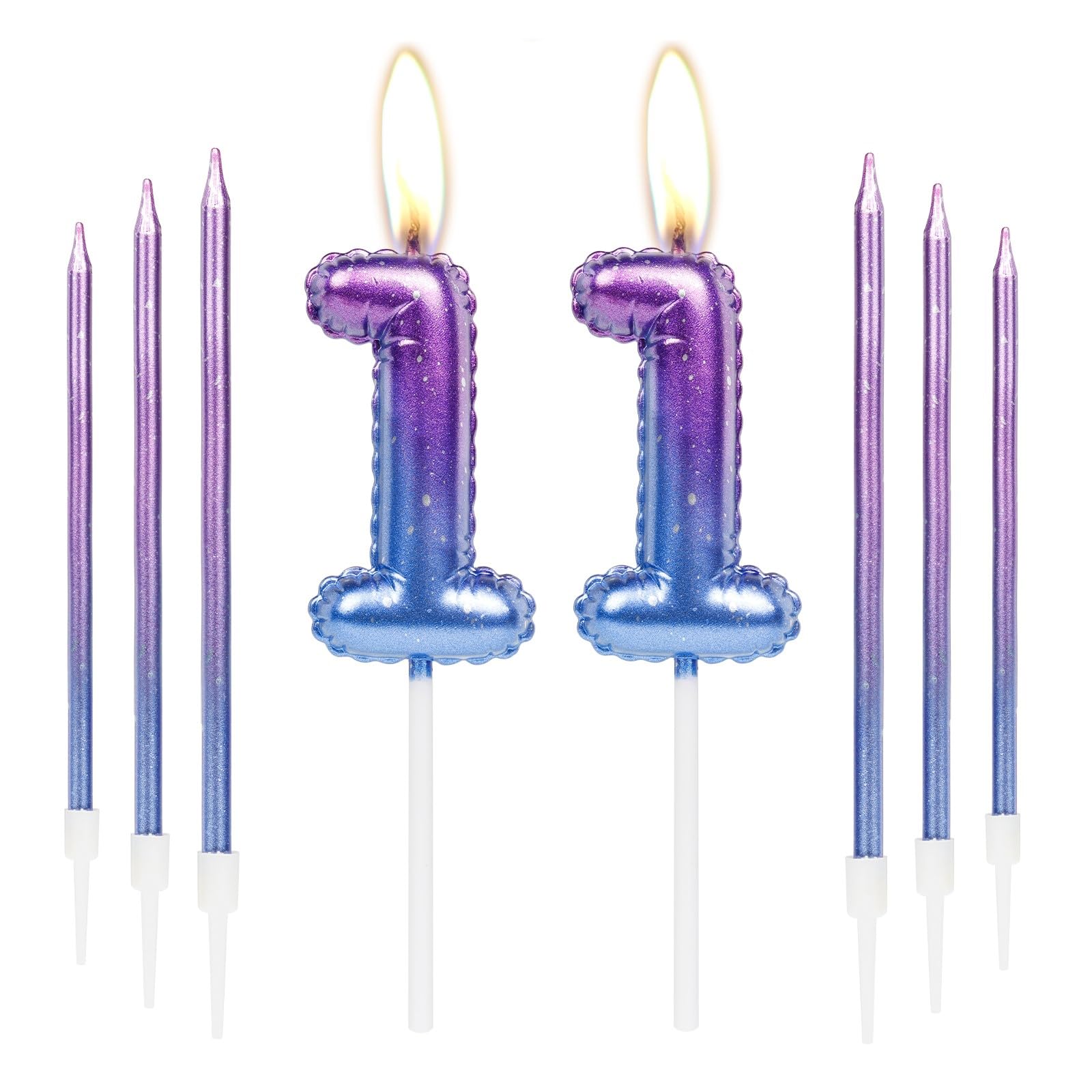 Amazon.com: iNINGER New Purple Blue Number 11 Happy Birthday,11th ...