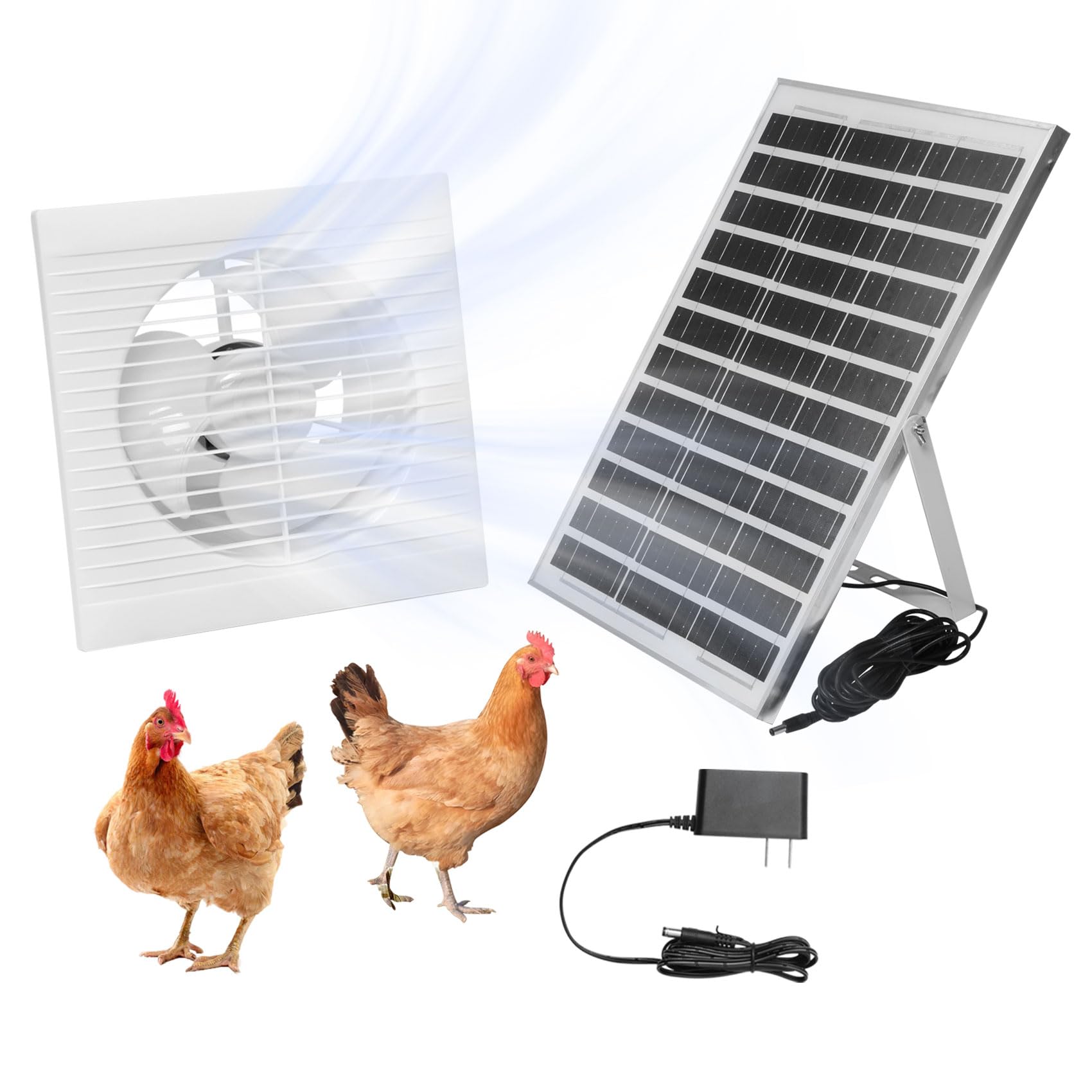 Snapklik.com : Upgrade Solar Exhaust Fan,20w Solar Panel 8 Inch High ...