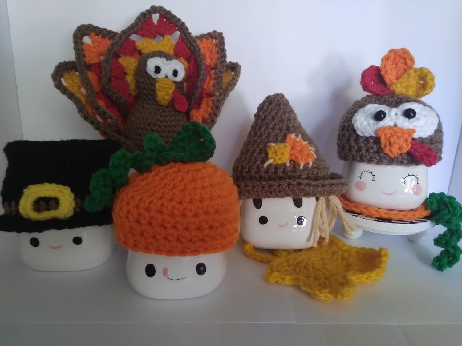 Amazon.com: Marshmallow Mug Hats Toppers Thanks Giving Fall Collection ...