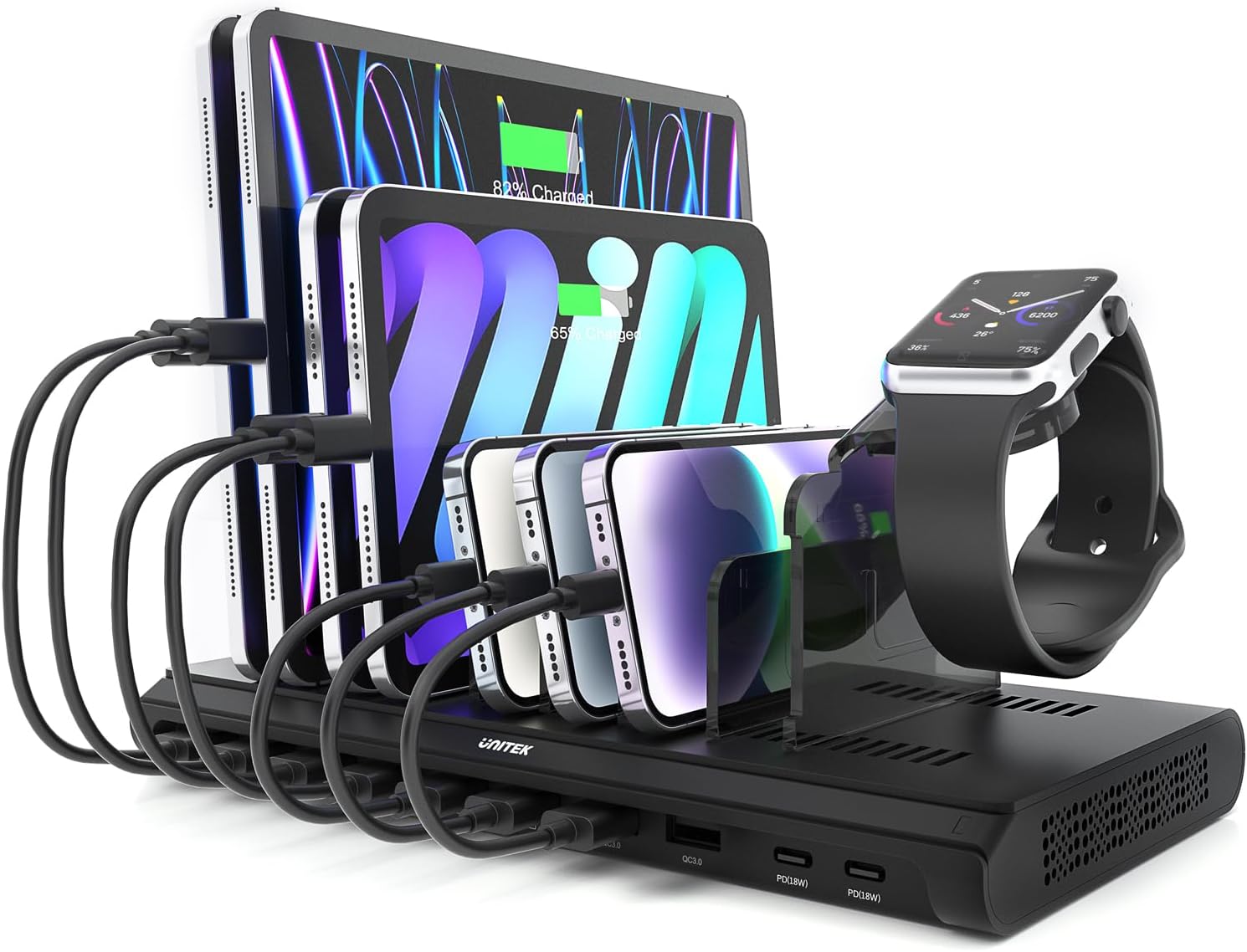 Amazon.com: Multi USB Charging Station Unitek 96W 10 Ports Fast ...