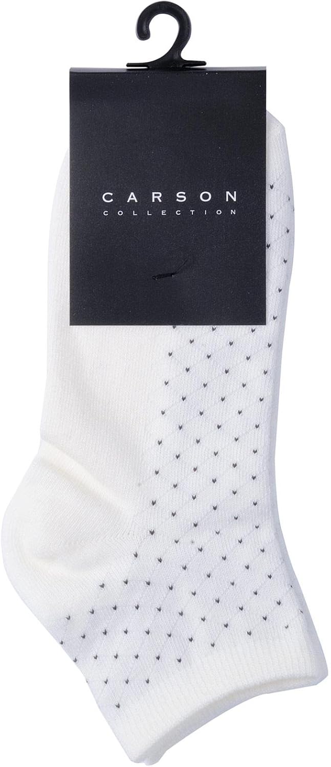 Amazon.com: CARSON Socks White 1Pair /1Box Free Size - 100 % Cotton ...