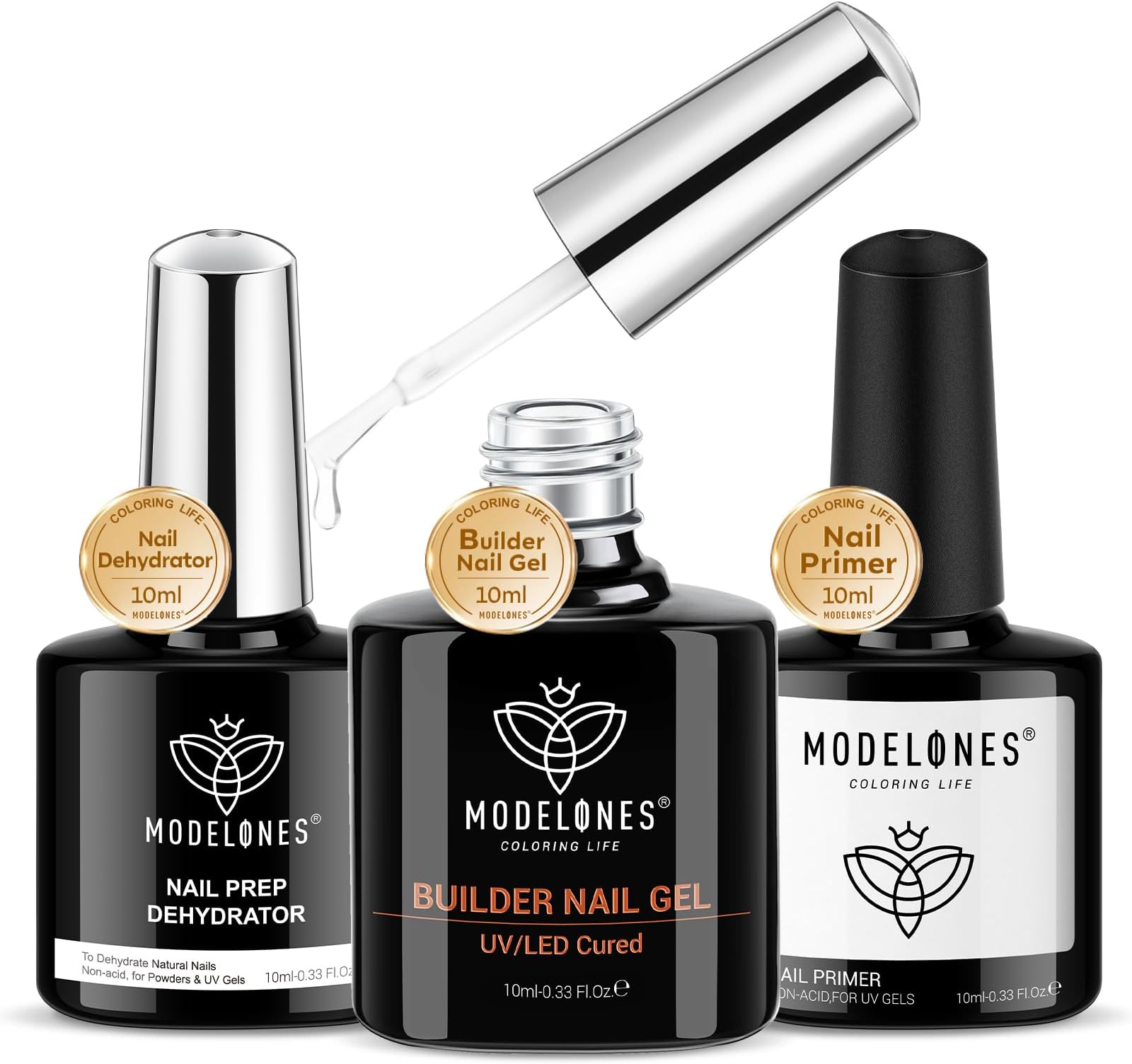 Amazon.com : modelones Builder Nail Gel with Nail Dehydrator and Primer ...