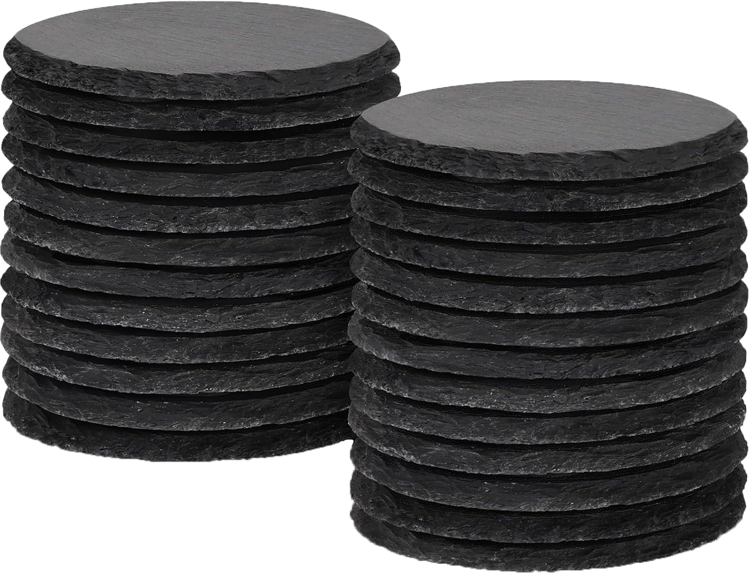 WEWINK PLUS 24 PCS Slate Coasters, 4 Inch Natural Round Stone Coasters ...