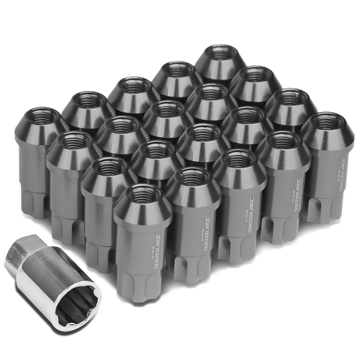 Amazon.com: DNA MOTORING LN-ZTL-9024-15-GM Gun Metal Open End Style M12 ...