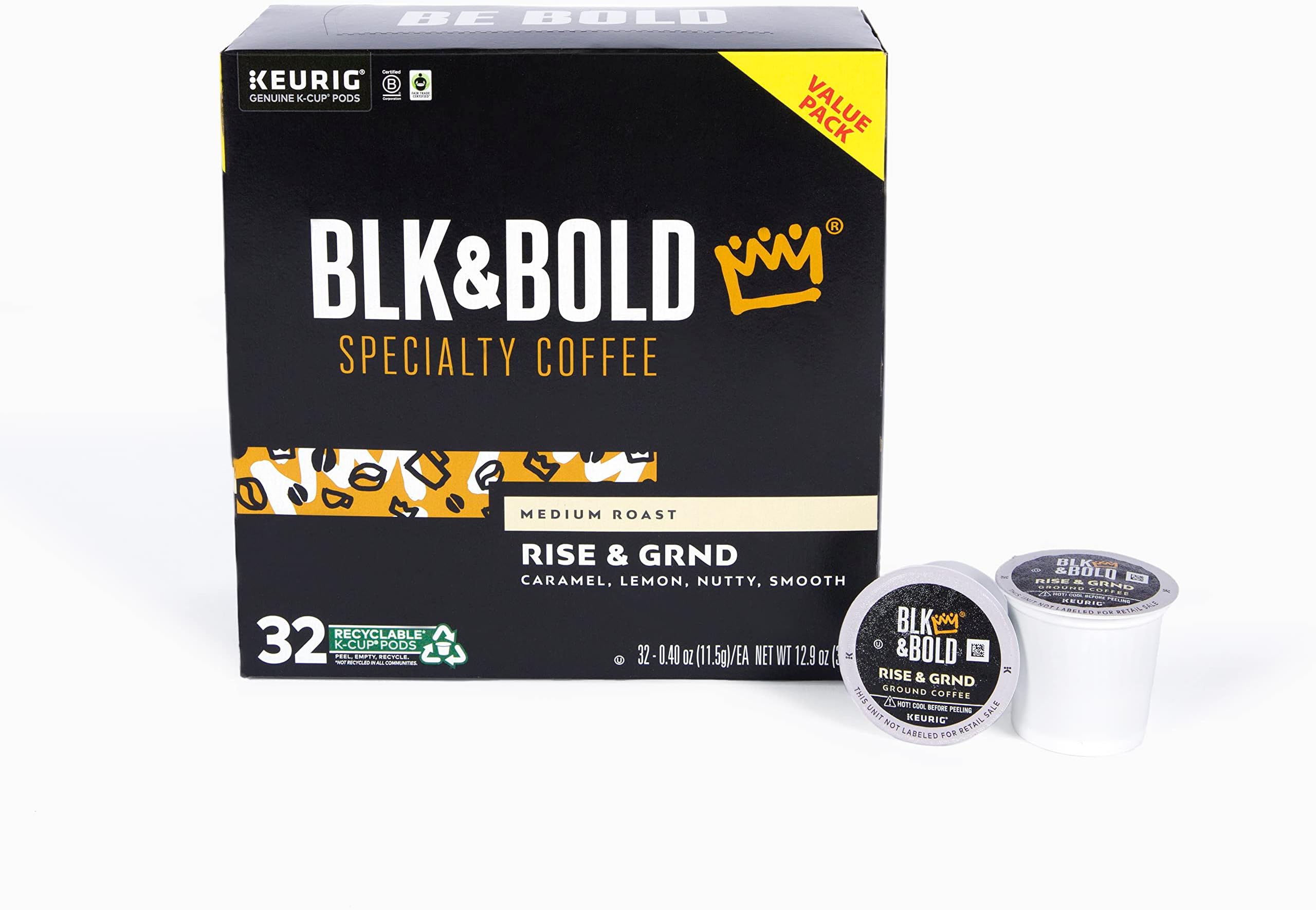 Amazon.com: BLK & Bold Rise & GRND, Keurig Single Serve K-Cup Coffee ...