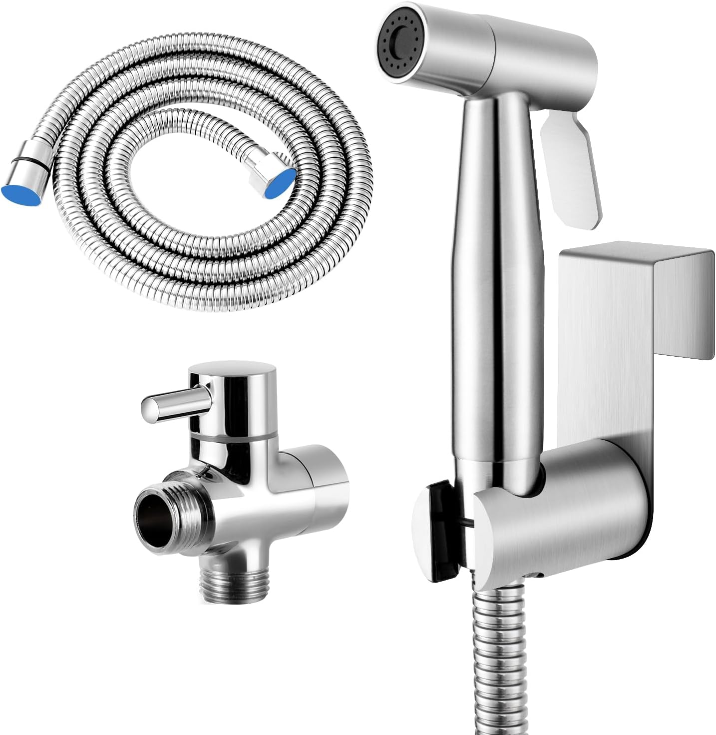 Handheld Bidet Sprayer Set for Toilet Stainless Steel Matte Black Full ...