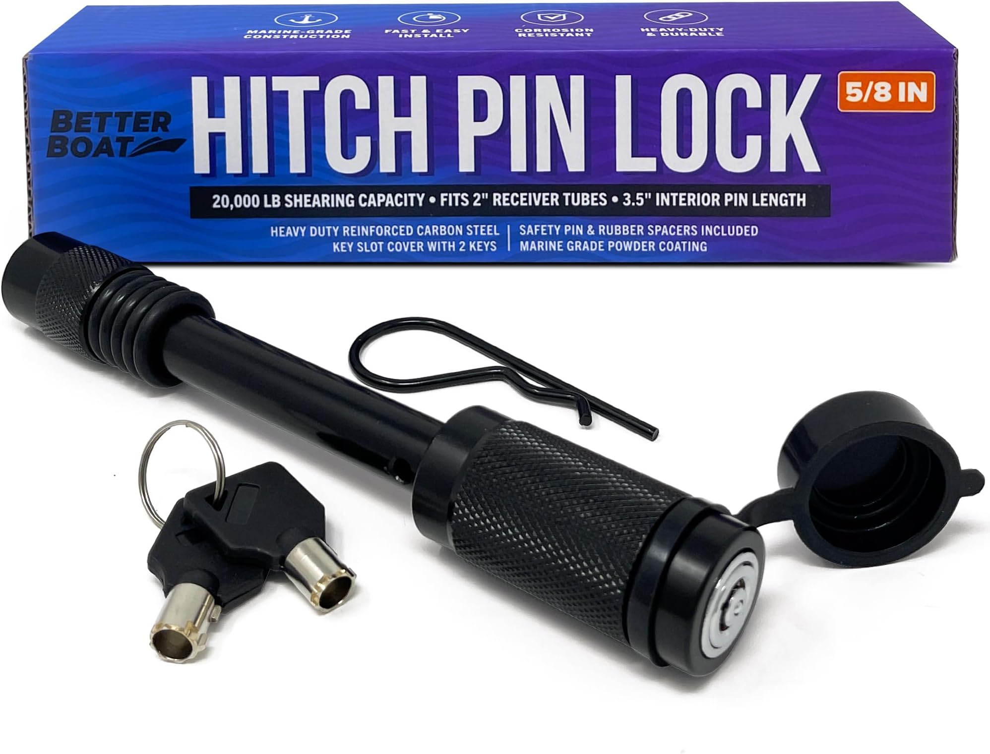 Amazon.com: VEVOR Trailer Hitch Lock, 5/8-inch & 1/2-inch Diameter ...