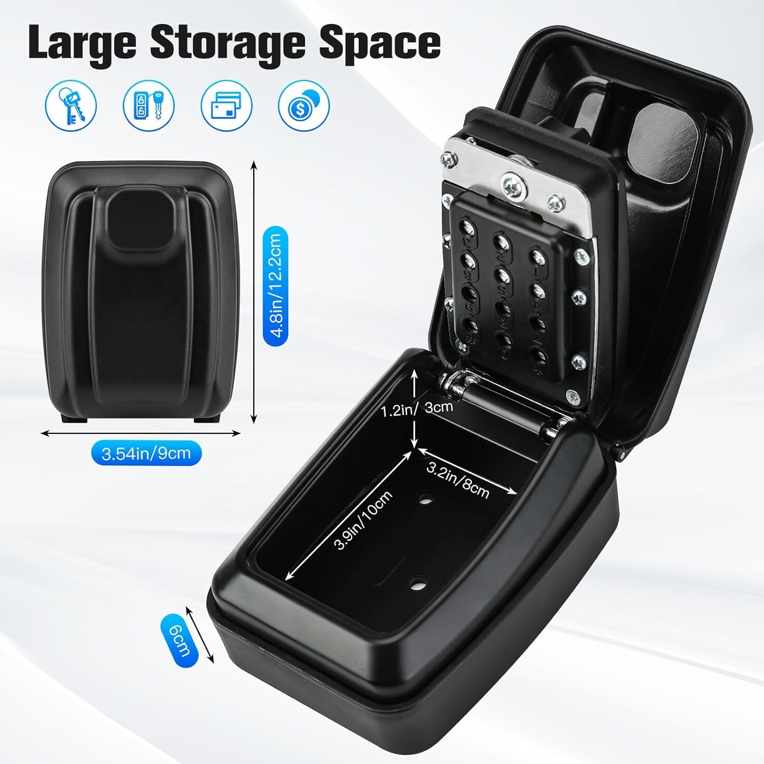 PAIRIER Key Safe Wall Mounted, Key Lock Box Outdoor Waterproof Extra ...