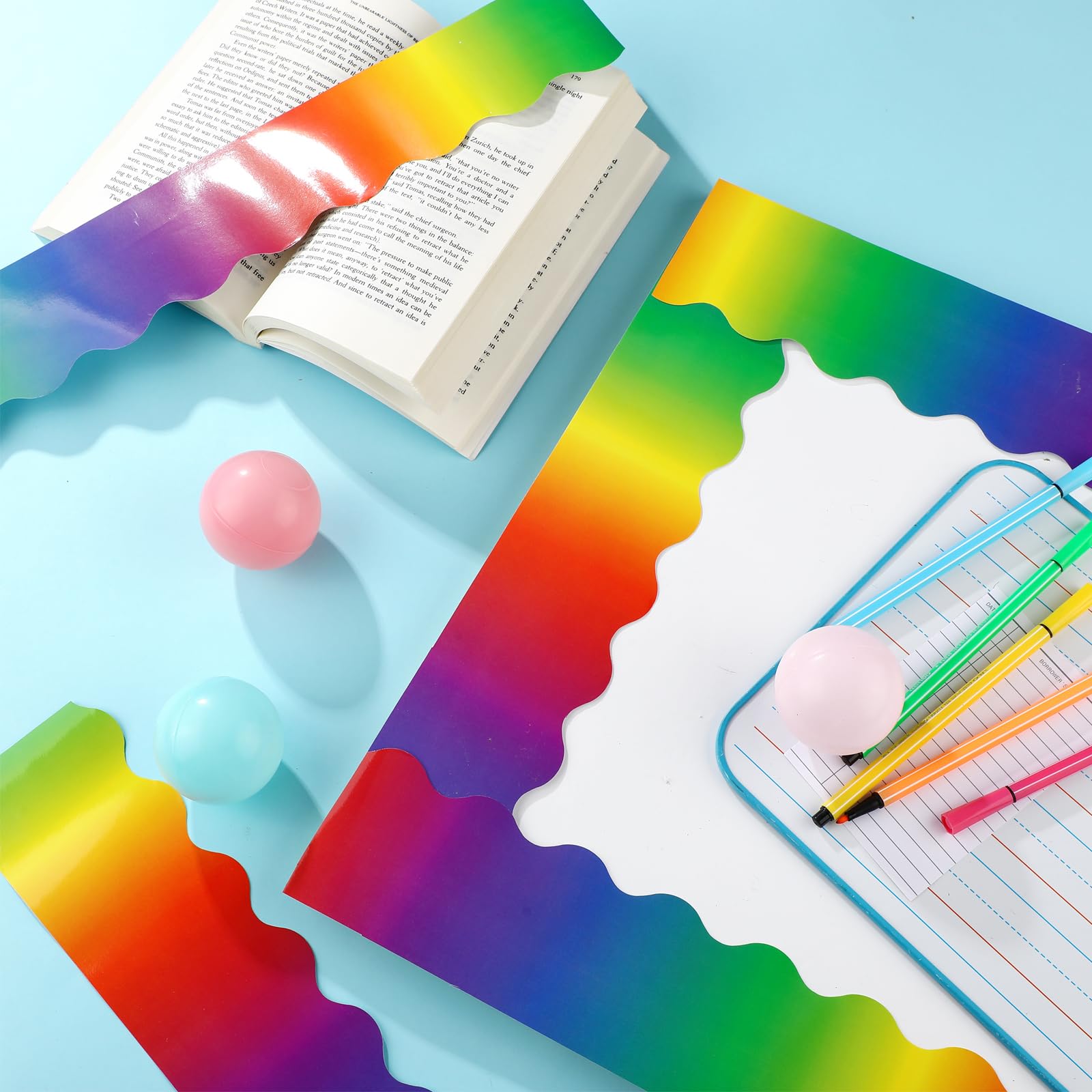 Snapklik.com : AWIZOM 99 Feet Rainbow Bulletin Board Borders Rainbow ...