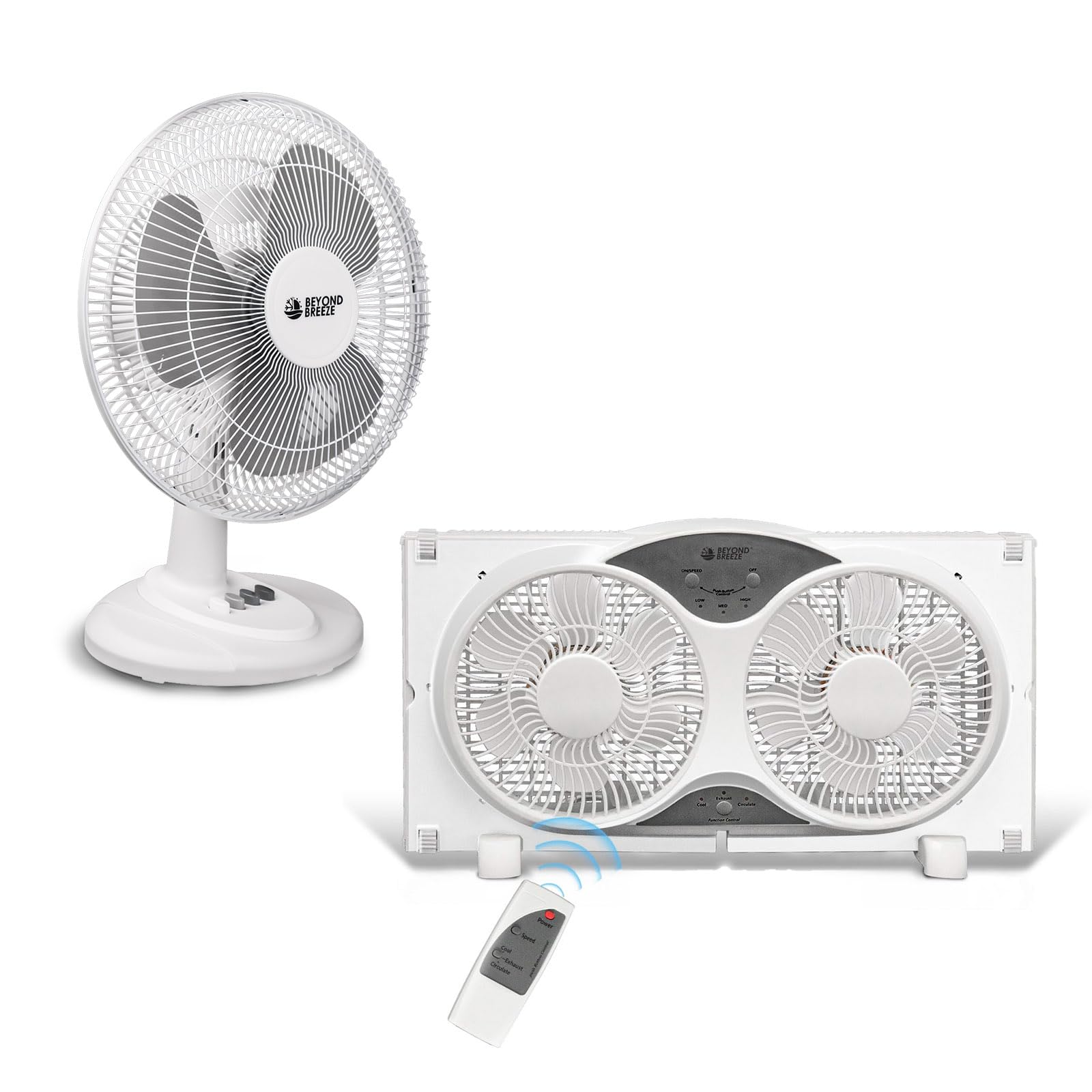 Amazon.com: BEYOND BREEZE 12 Inch Oscillating Table Fan and 9'' Twin ...