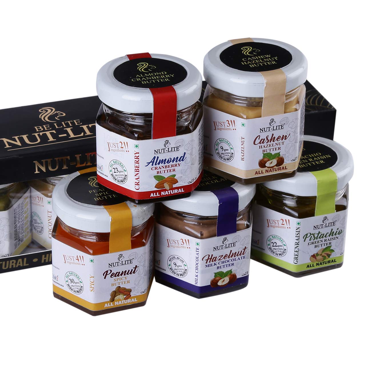 Nutlite Nut Butters Pack of 5 (Nut Butters Festive Gift Hamper ...
