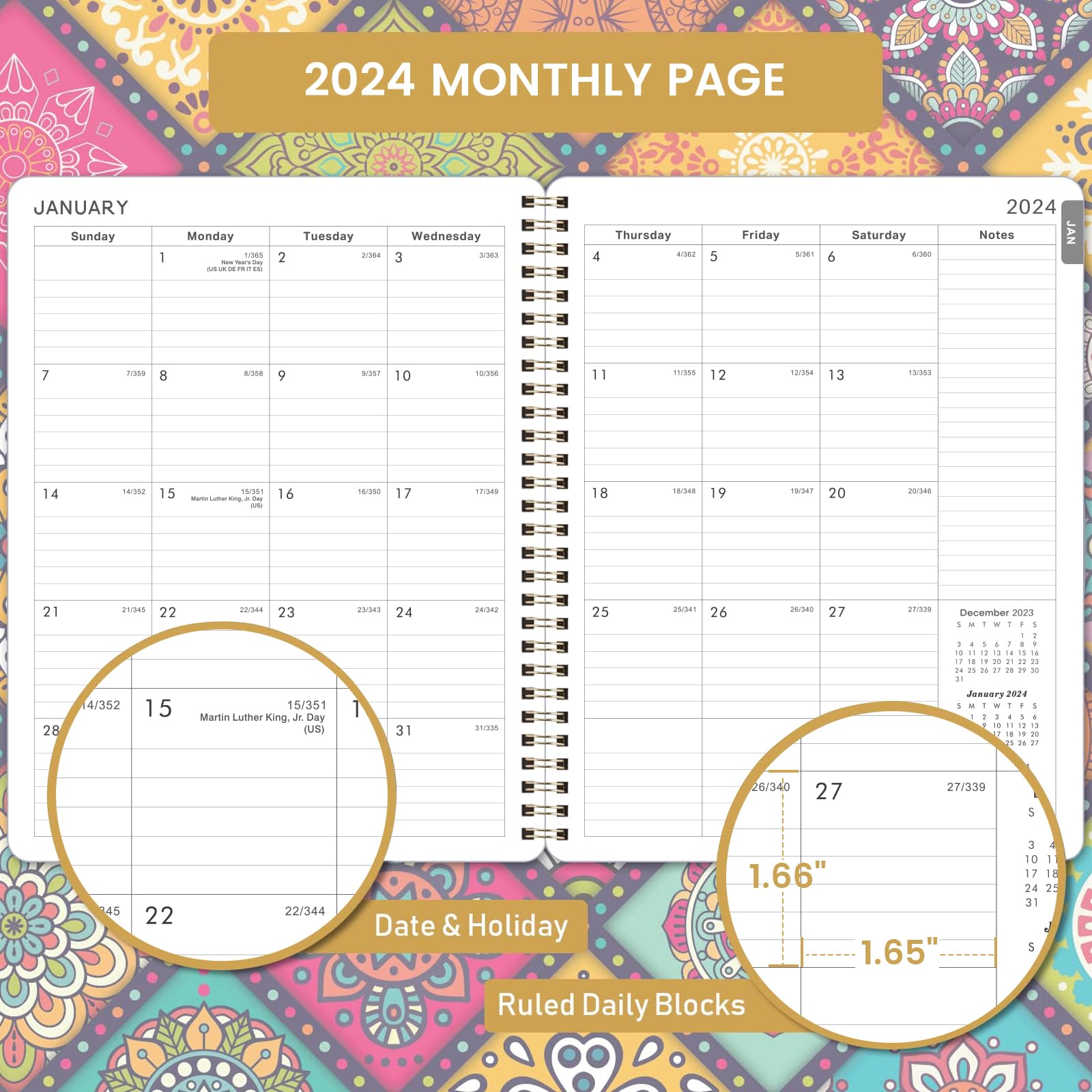 Snapklik.com : 2024 Planner - Planner 2024, January 2024 - December ...
