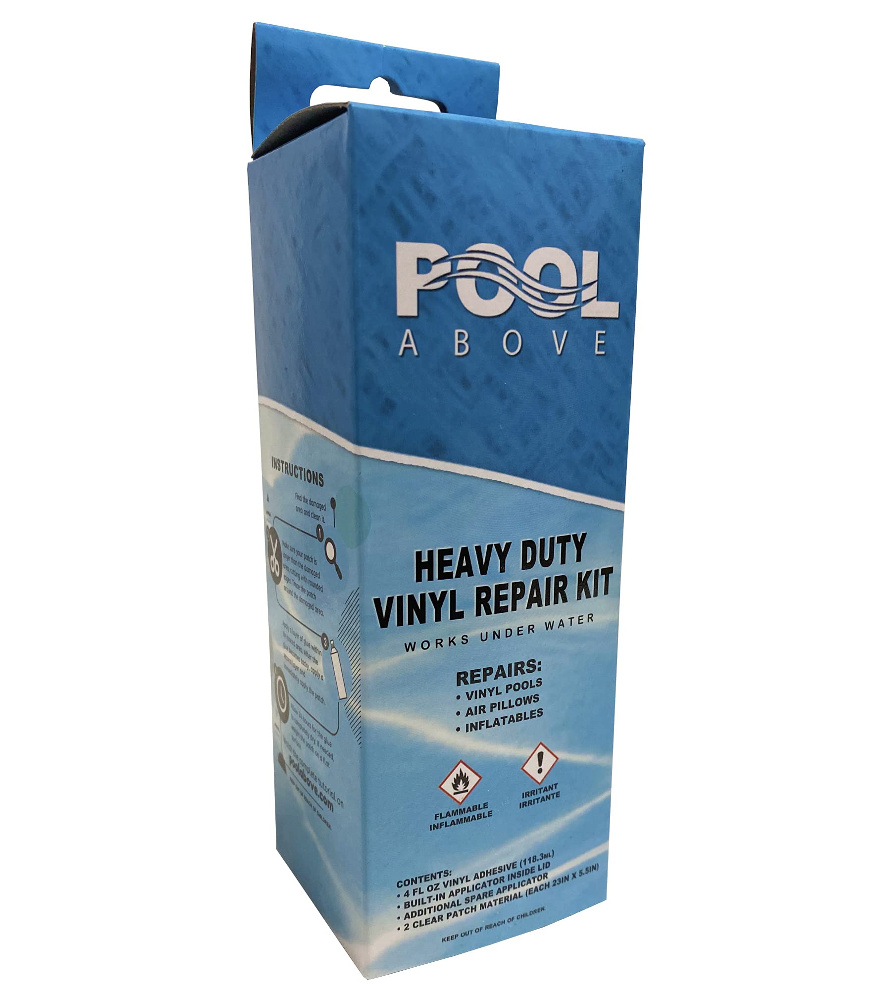 Amazon.com : Pool Above Vinyl Repair Patch Kit with Glue | Works Under ...