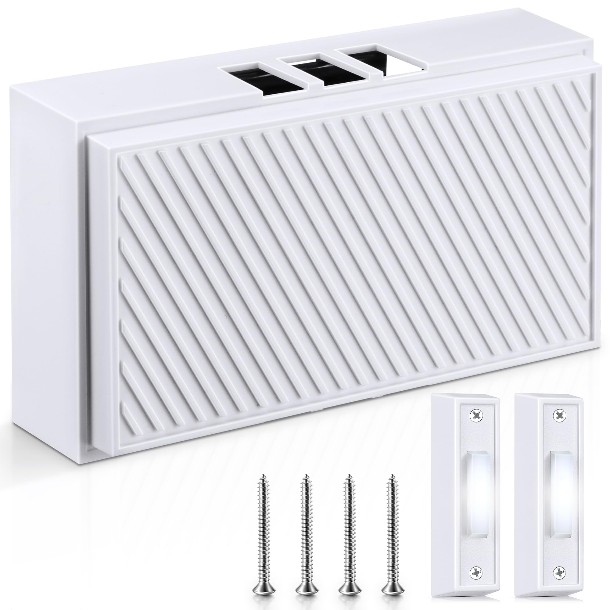 Saillong Wired Doorbell Chime Kit, 2 16V 10VA Lighted Doorbell Push ...