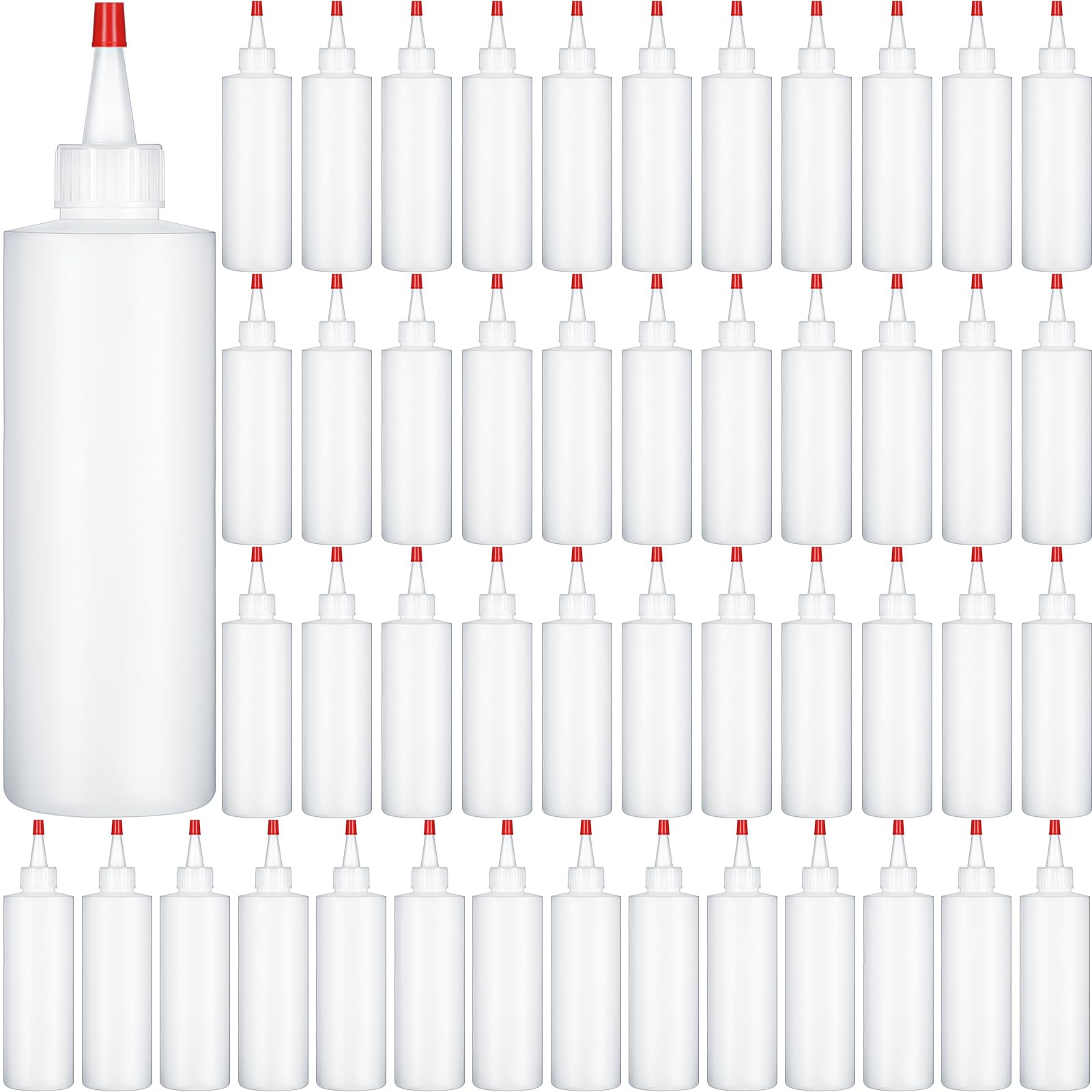 Amazon.com: Jinei 60 Pack 8 oz Plastic Squeeze Bottles Clear Condiment ...