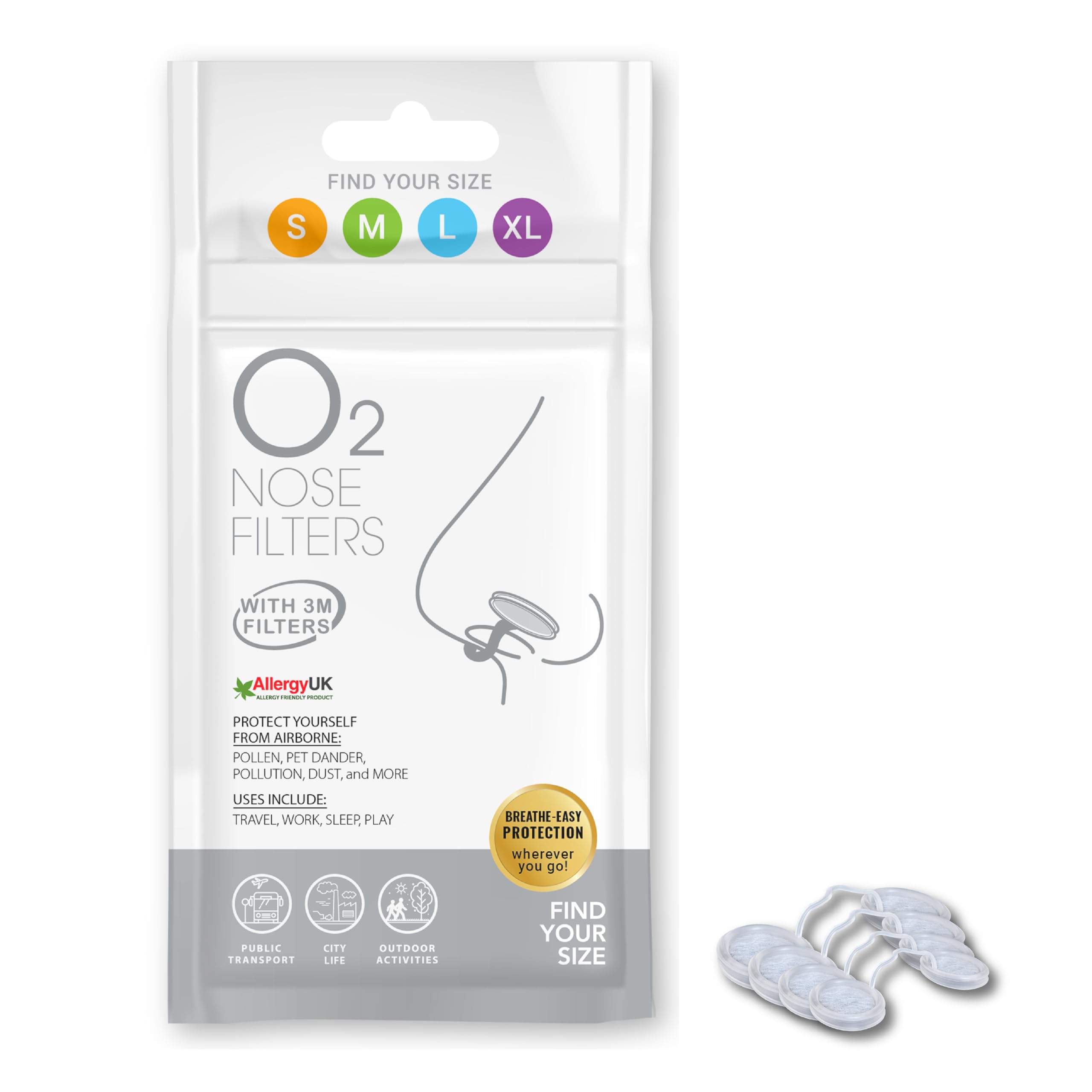 Amazon.com: O2 Nose Filters with 3M Filtration - Allergy Nose Filter ...