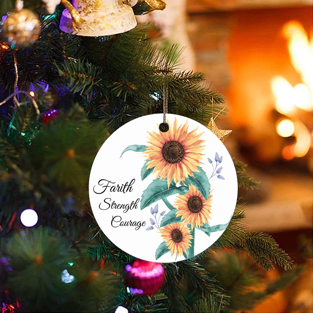 Snapklik.com : Faith Strength Courage Ornament Sunflower Decor ...