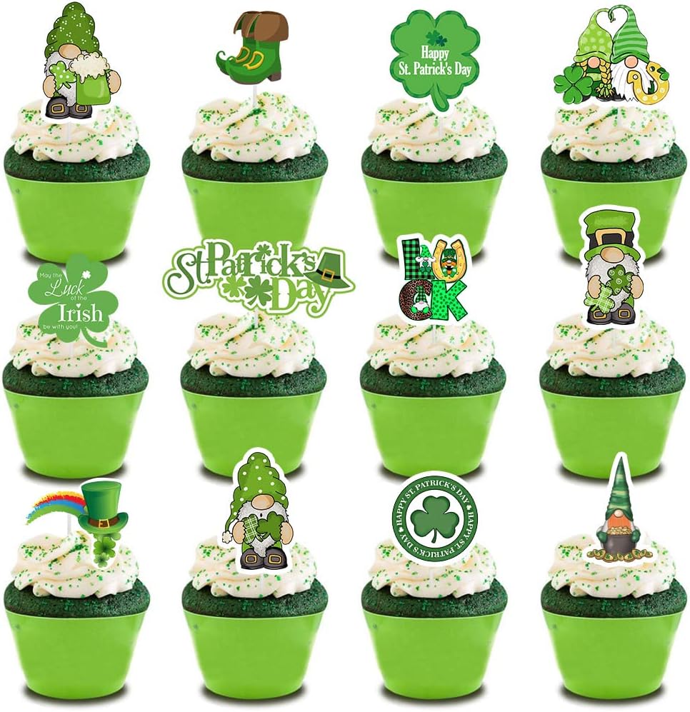 Amazon.com: St. Patricks Day Cupcake Wrappers and Toppers - Saint ...