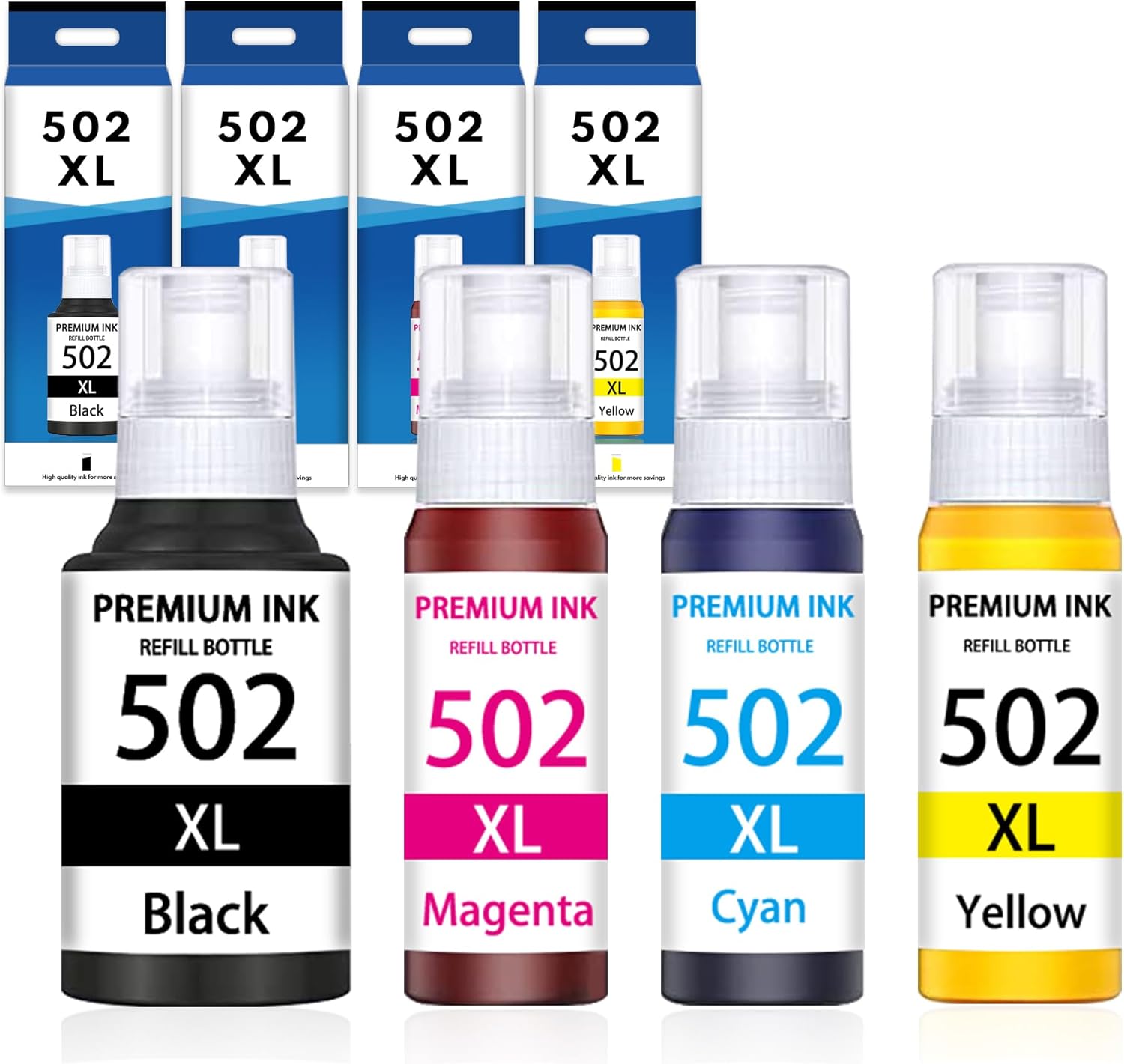 Amazon.com: 502 High Yield Refill Ink Bottles (4-Pack, Black/Cyan ...