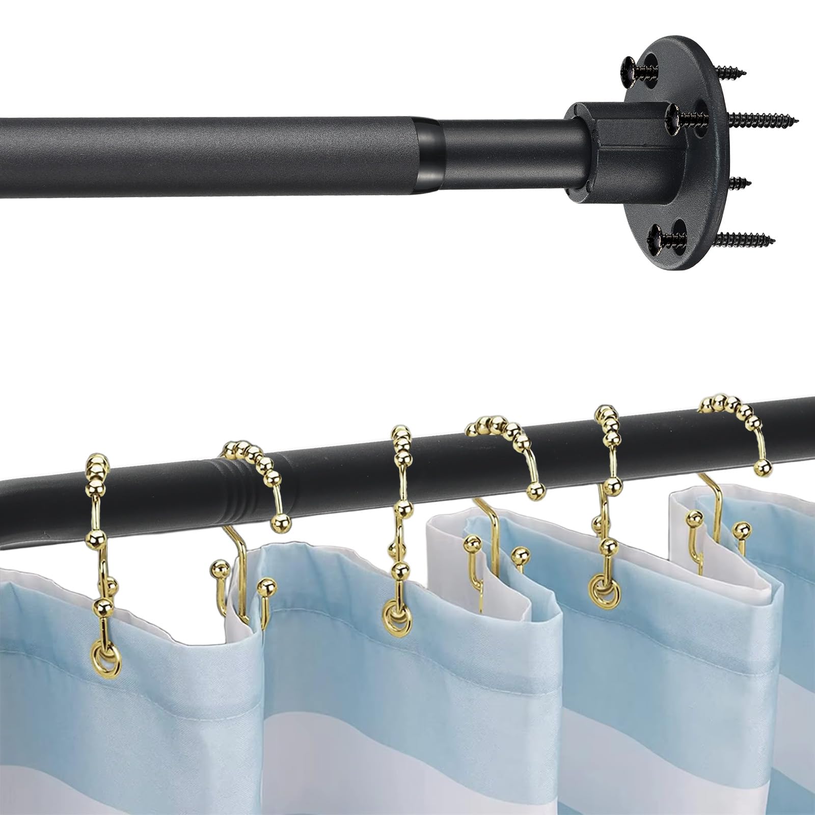 Amazon.com: Shower Curtain Rod 16in-25in Closet Rod, Diameter ...