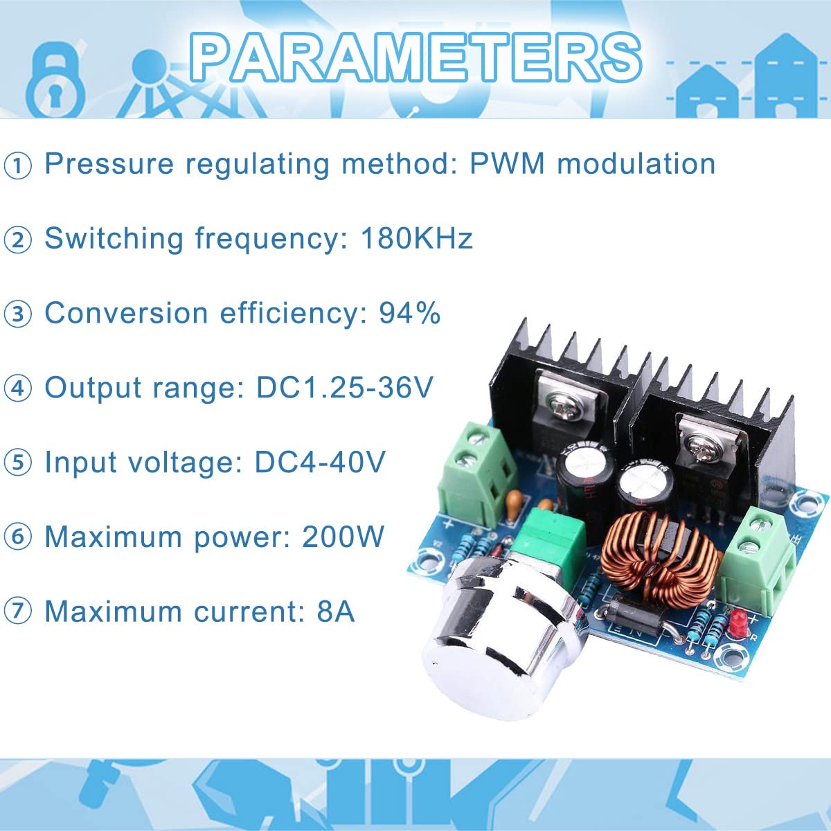 Snapklik.com : DAOKAI XL4016E1 Buck Converter XH-M401 DC-DC Step-Down ...