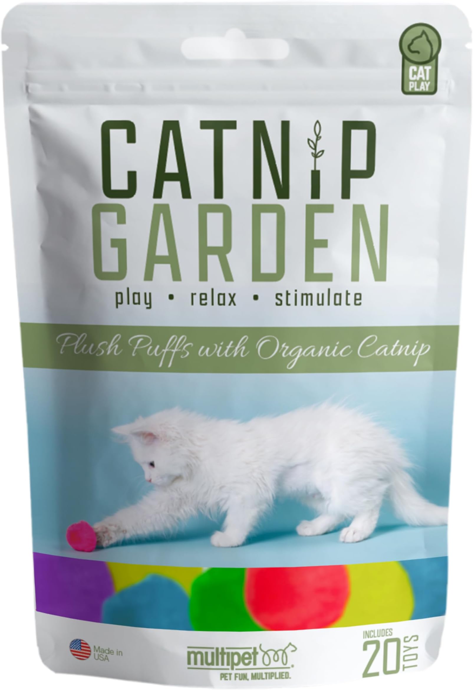 Amazon.com: Fiskars Multipet Catnip Garden Catnip Puffs 20ct Bag, Assorted : Multipet ...