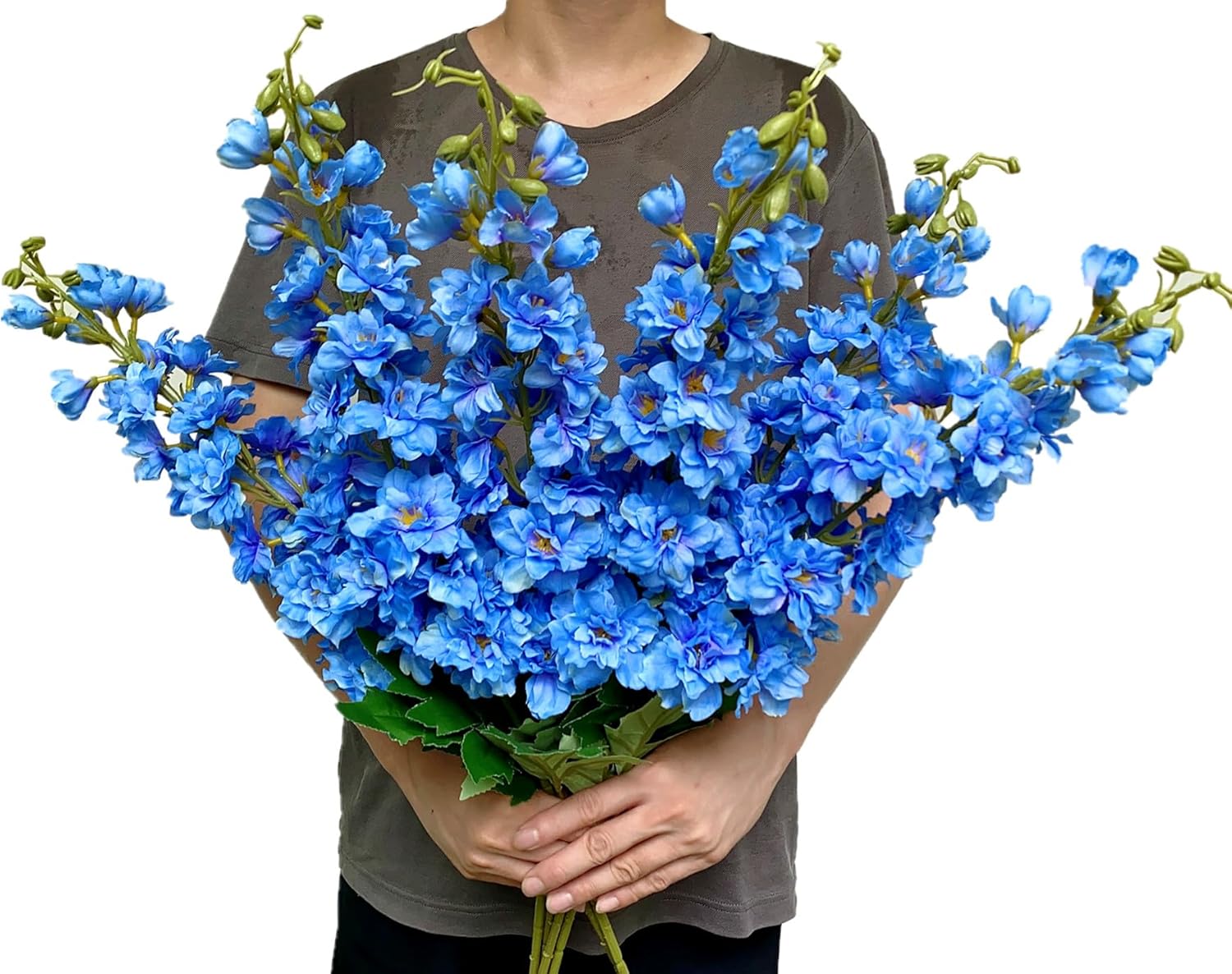 Amazon.com: Pack of 6 - Artificial Delphinium Flowers Silk Violet ...