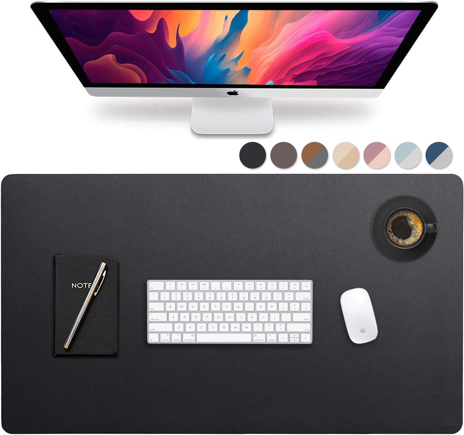 DAWNTREES Desk Mat,90×40cm Large Felt Desk Pad, Extra Large Mouse Pad ...