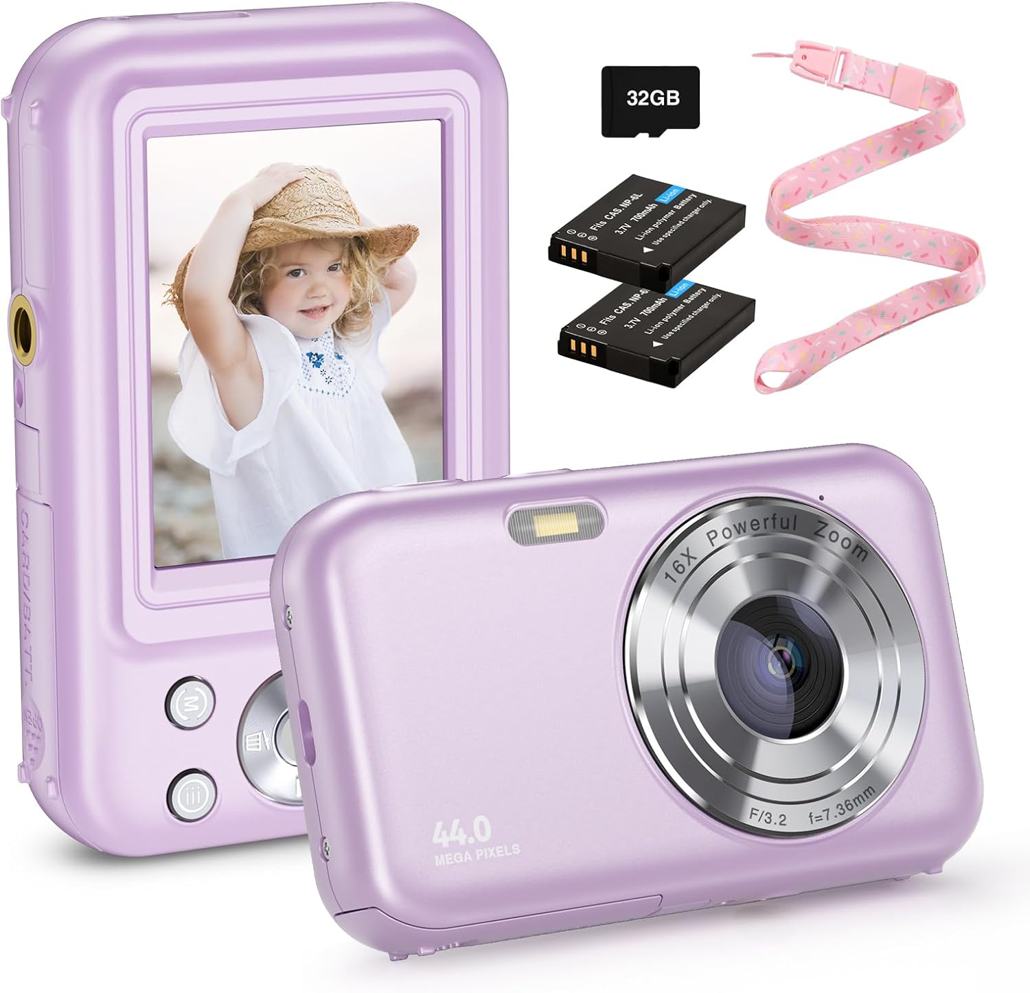 Amazon.com : Purple Kids Camera - FHD 1080P, 44MP, 16X Zoom, Compact ...