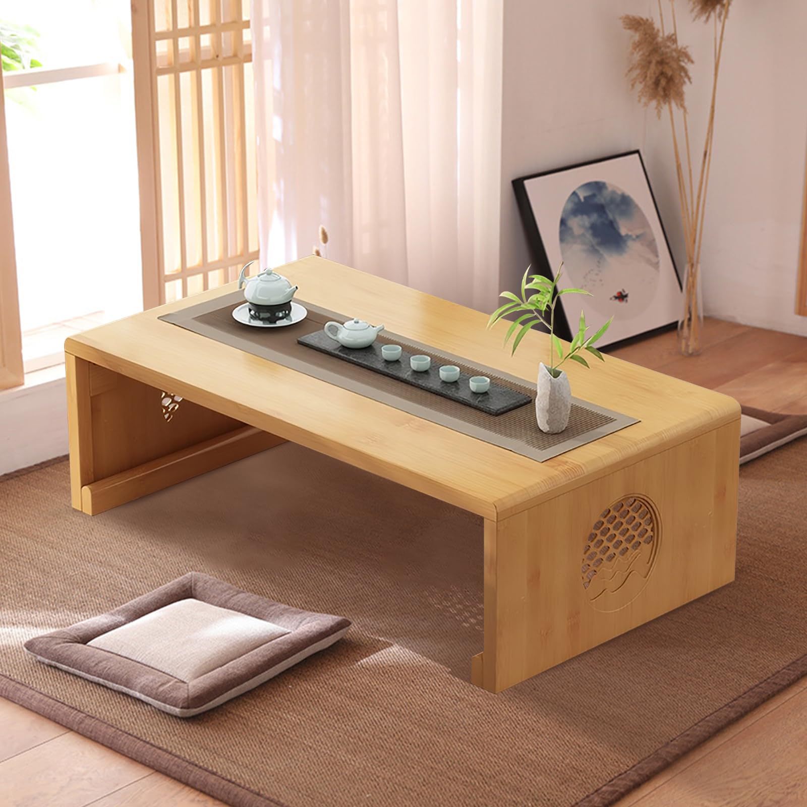 Amazon.com: rzoizwko Folding Coffee Table Foldable Japanese Floor Table ...