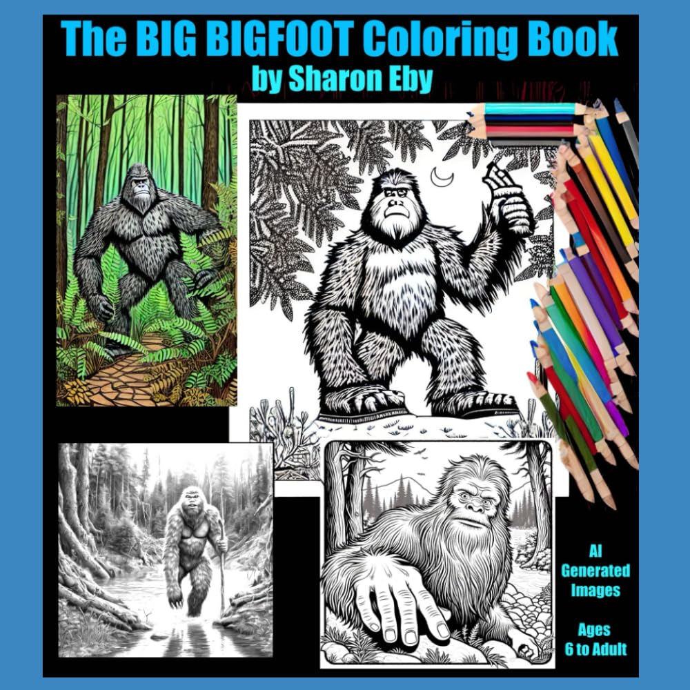 The BIG BIGFOOT Coloring Book: Unique AI Generated Images - Ages 6+ to ...