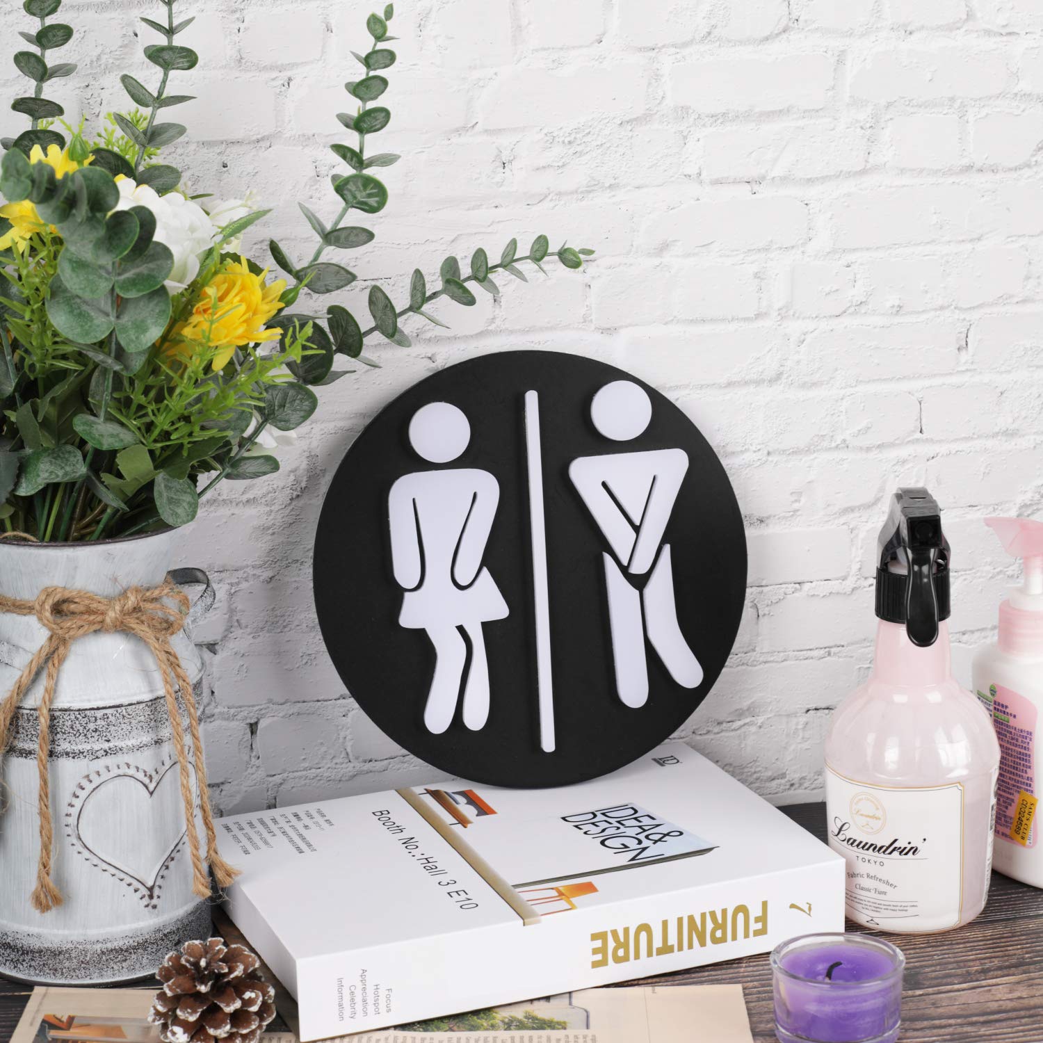 Snapklik.com : Unisex Bathroom Signs-Cute Bathroom Wall Decor-Funny ...