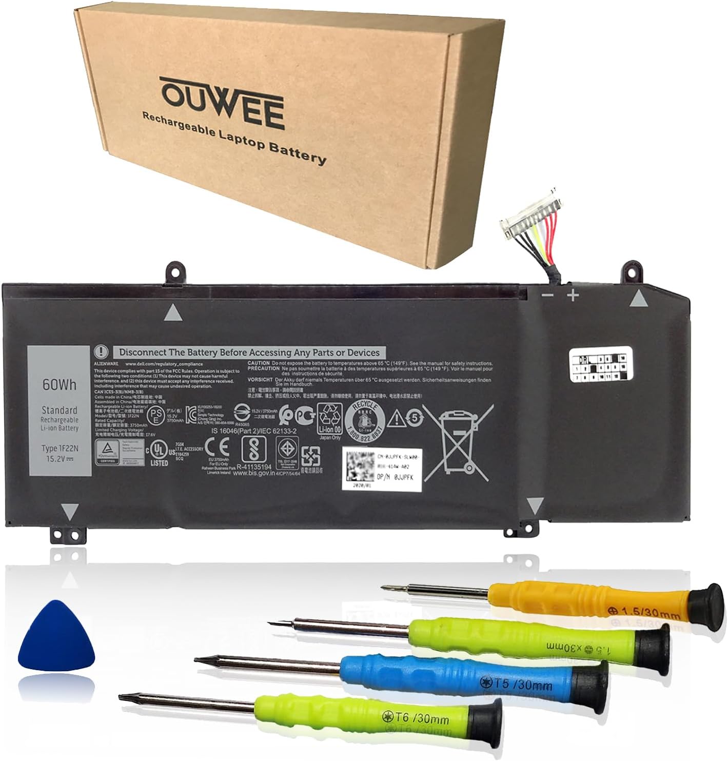 Amazon.com: 1F22N Laptop Battery for Dell Alienware M15 R1 2018 ...