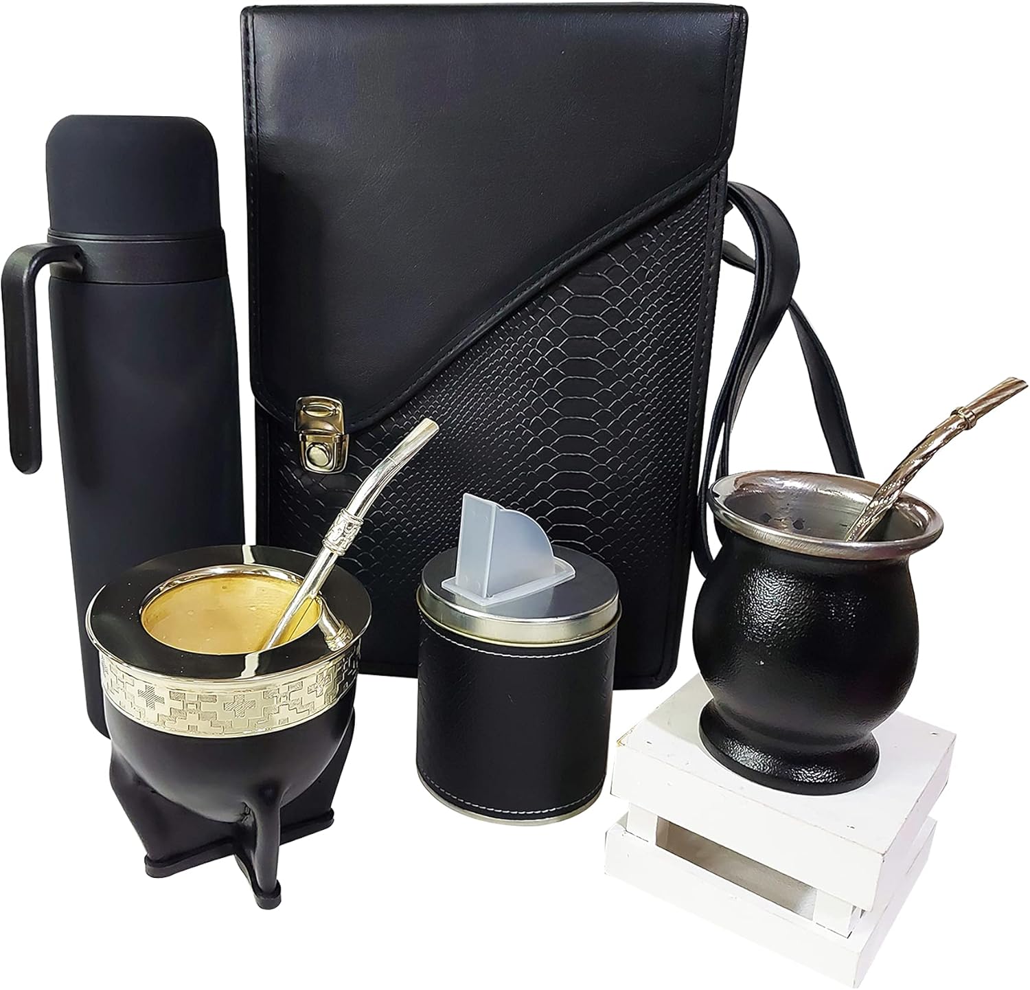 Amazon.com | YERBA MATE CUP SET Mate Imperial Calabaza+Mate Acero+Bolso ...