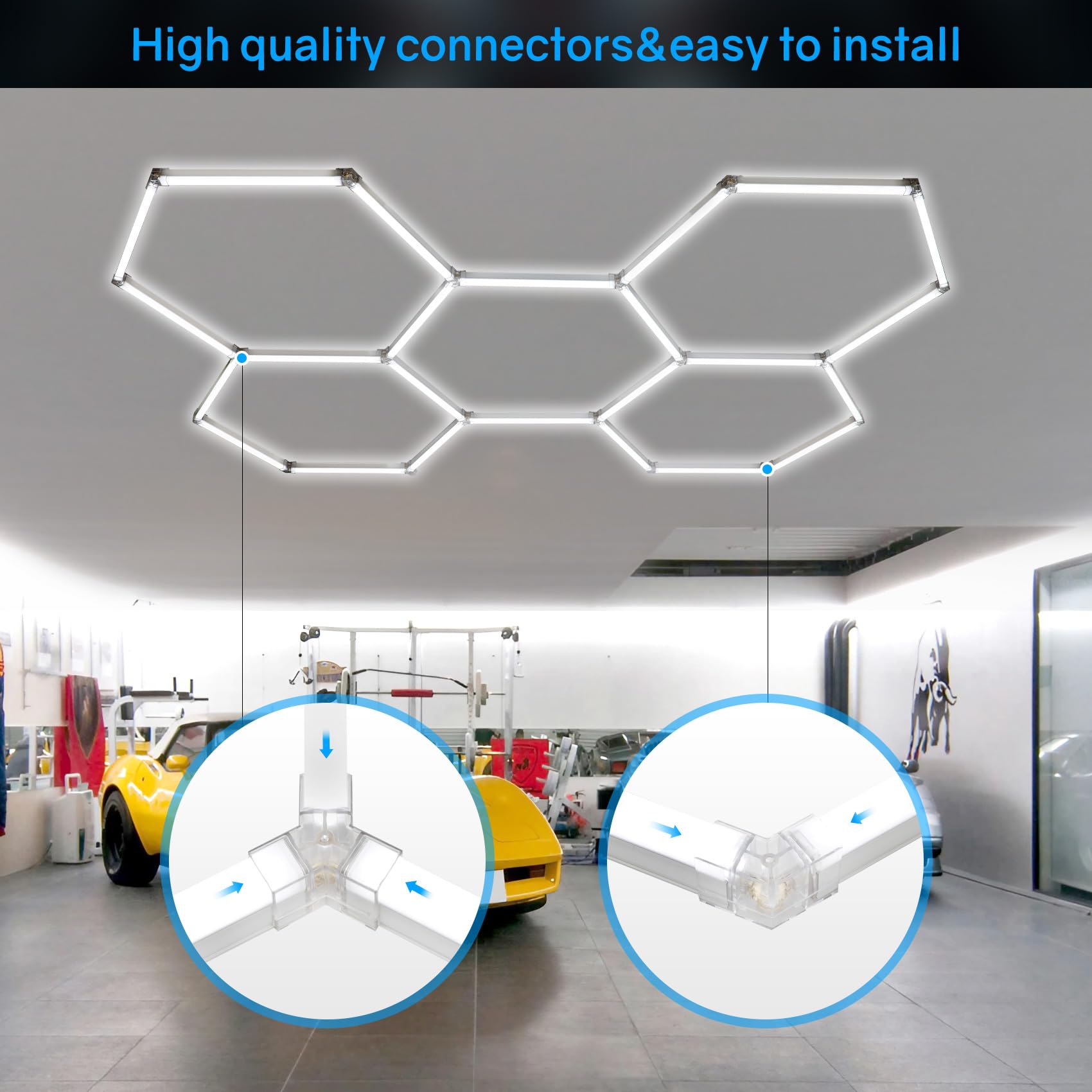 Snapklik.com : Hexagon Garage Lights, 25-Pack Ceiling Assembling Lights ...