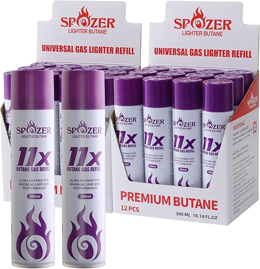 Amazon.com: SPOZER 11X Premium Butane Fuel, Universal 99.99% Ultra Pure ...