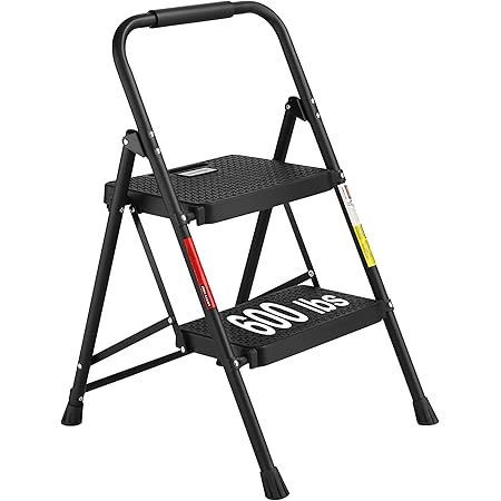 Amazon.com: BONTEC 2-Step Ladder, Folding Step Stool with Wide Anti ...