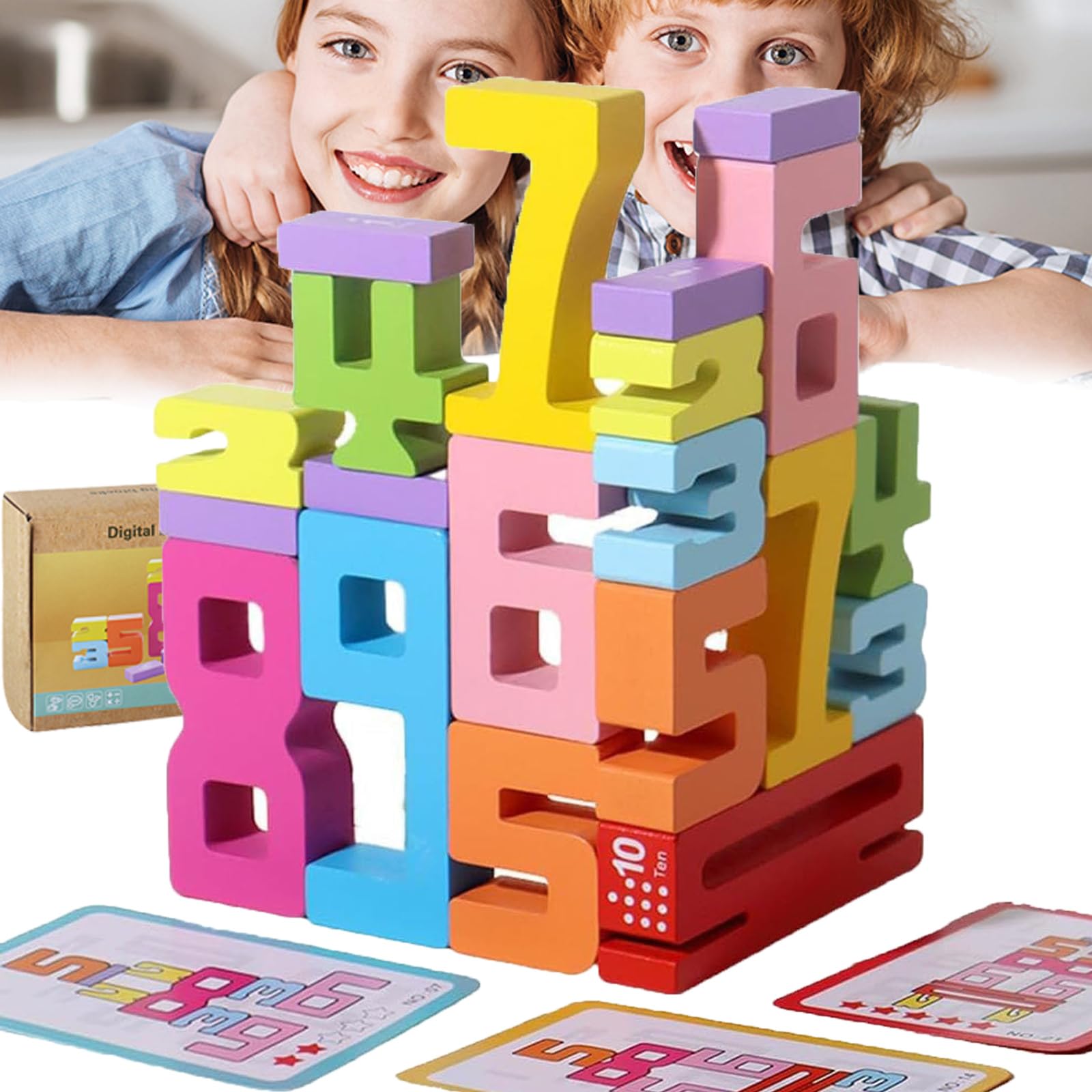 Amazon.com: 20PCS Digit Blocks Math,Strengthfully Number Blocks,Wooden ...