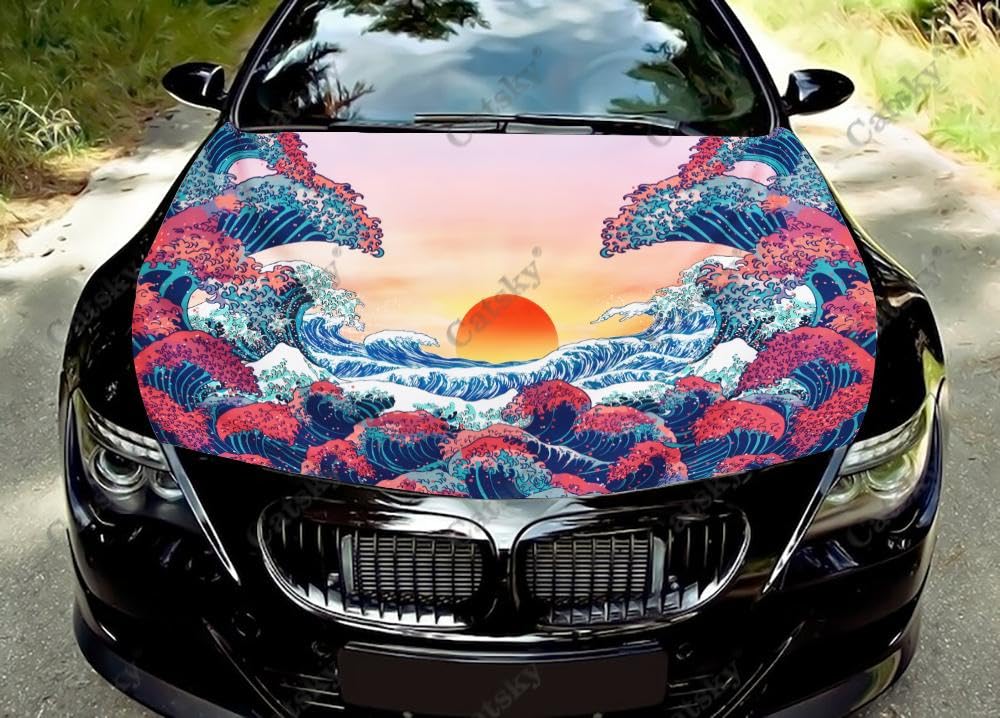 Amazon.com - Sea Wave Car Hood Decal Car Decal Vinyl Sticker Graphic ...